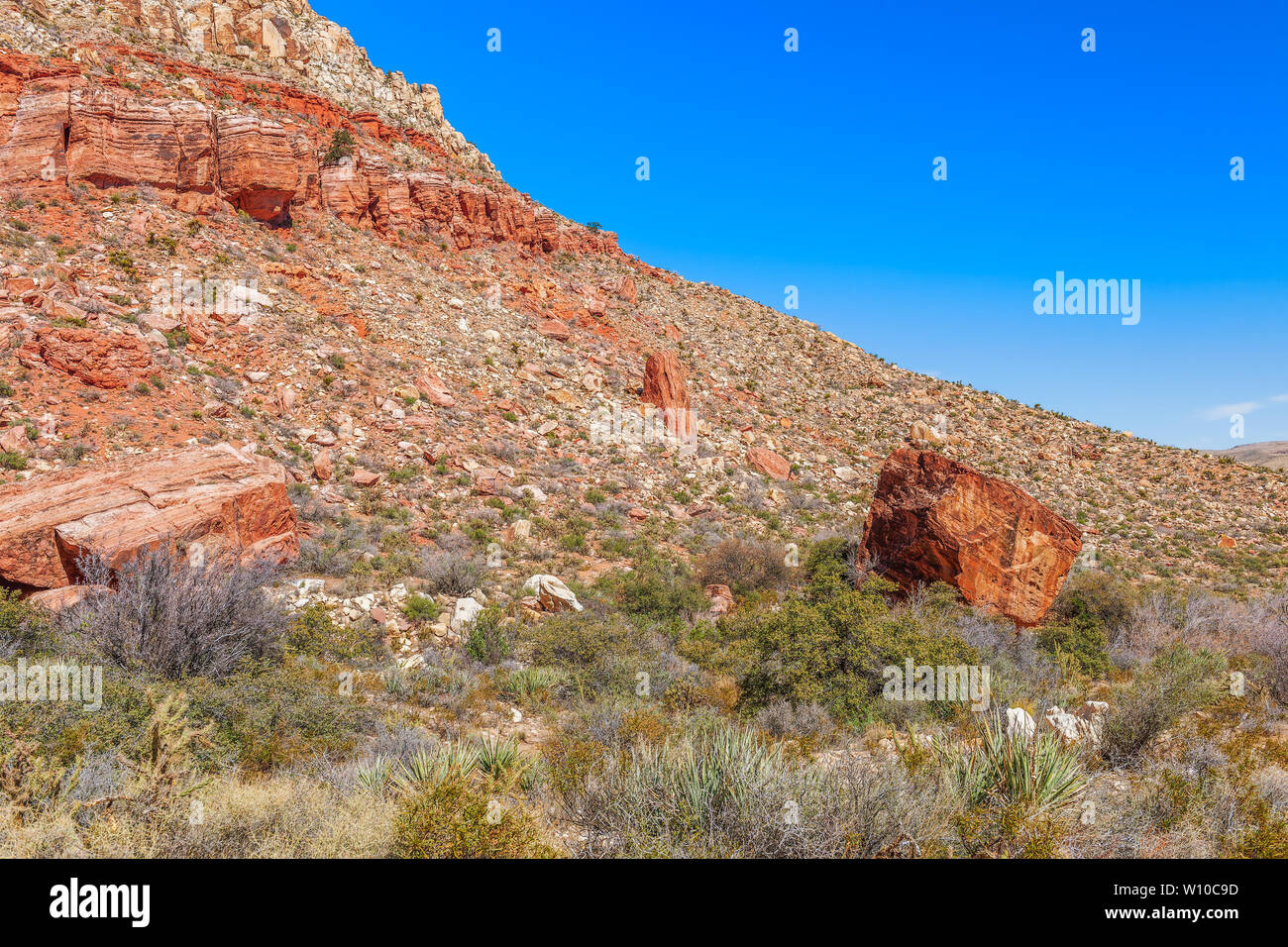 Falling rocks. Sandstone Canyon Loop Trail in Spring Mountain Ranch ...