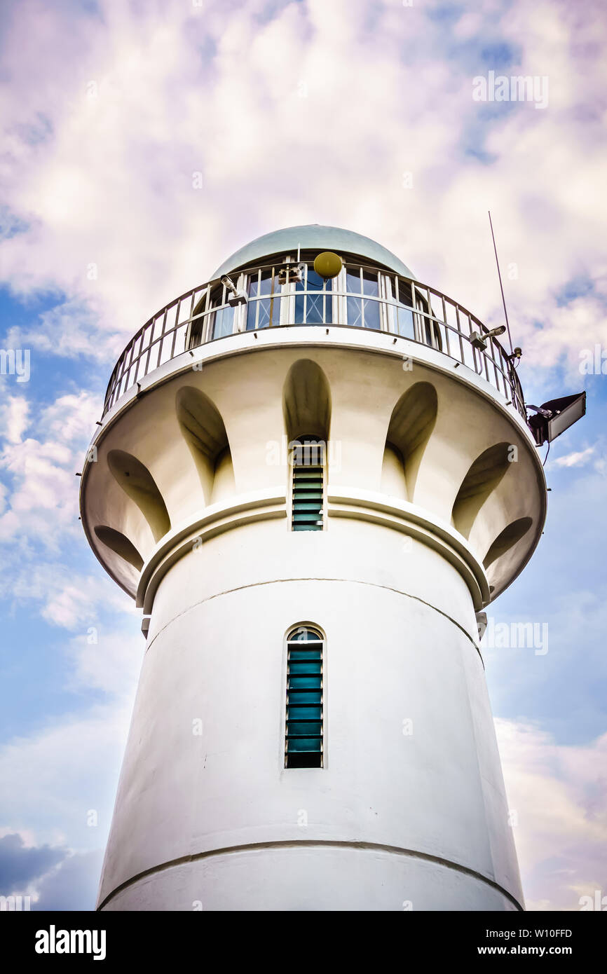 Singapore - Mar 16, 2019: Raffles Marina Lighthouse, built in 1994 and ...
