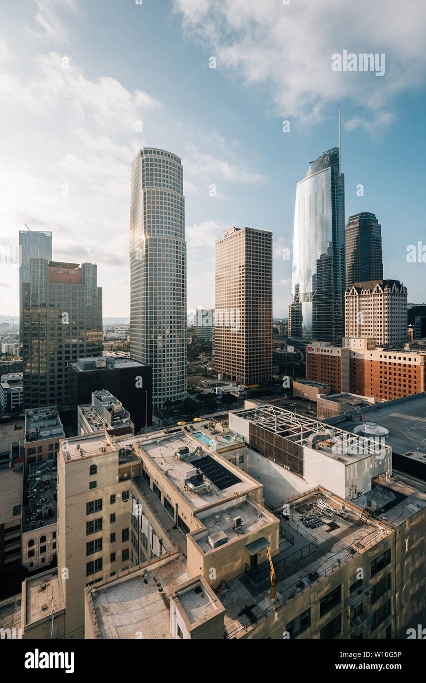 Cityscape skyline view of downtown Los Angeles, California Stock Photo ...