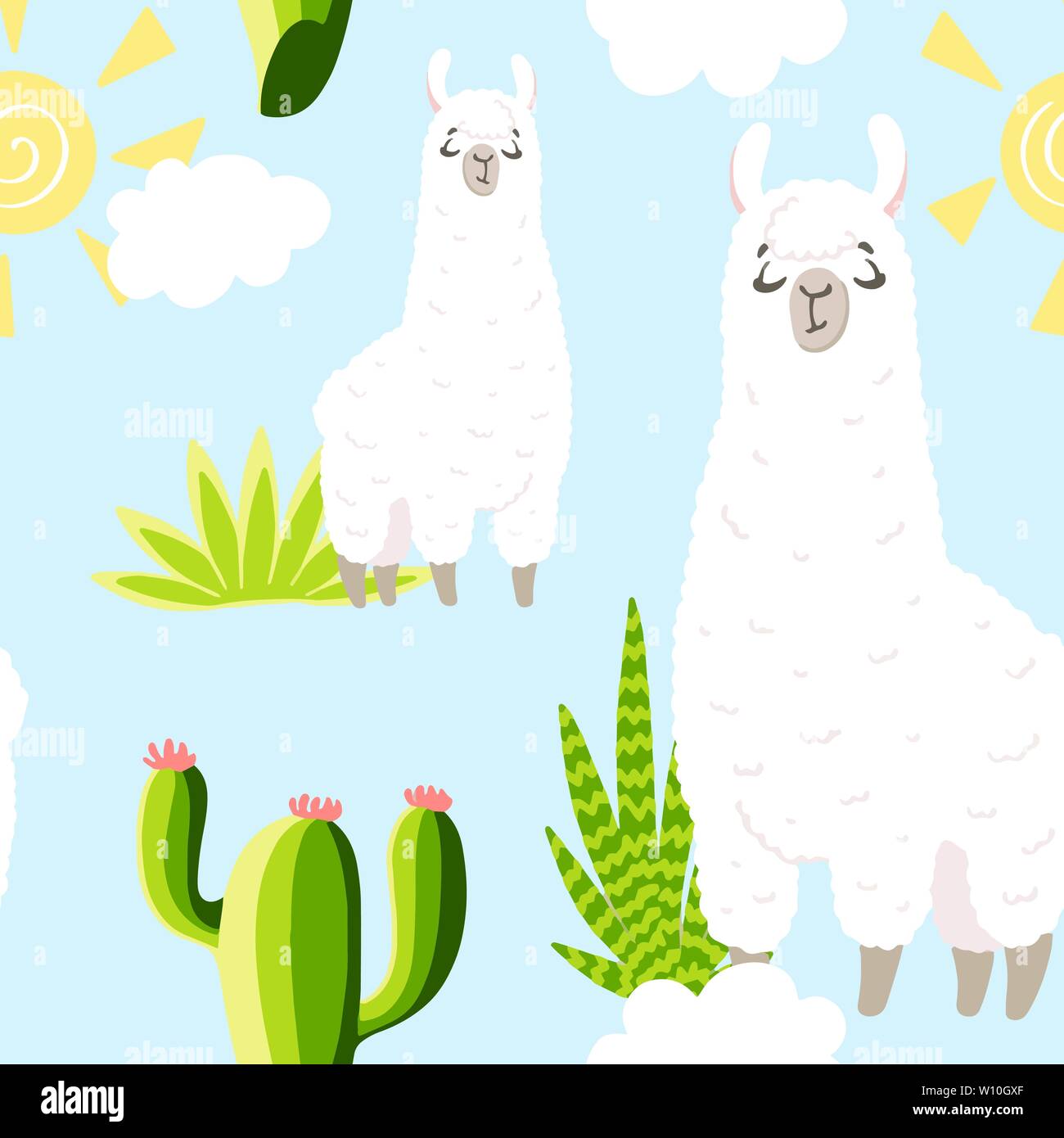 Lama in cartoon style Stock Vector Image & Art - Alamy