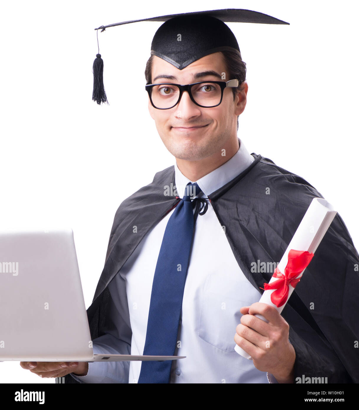 Student graduate isolated on white background Stock Photo - Alamy