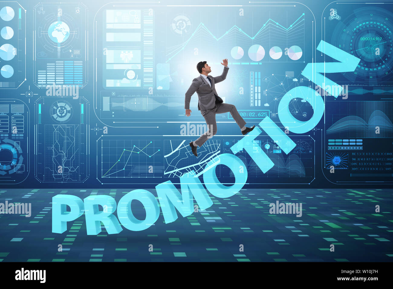 Employee in career promotion concept Stock Photo - Alamy