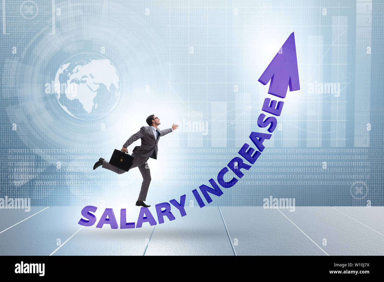 Employee in salary increase concept Stock Photo - Alamy