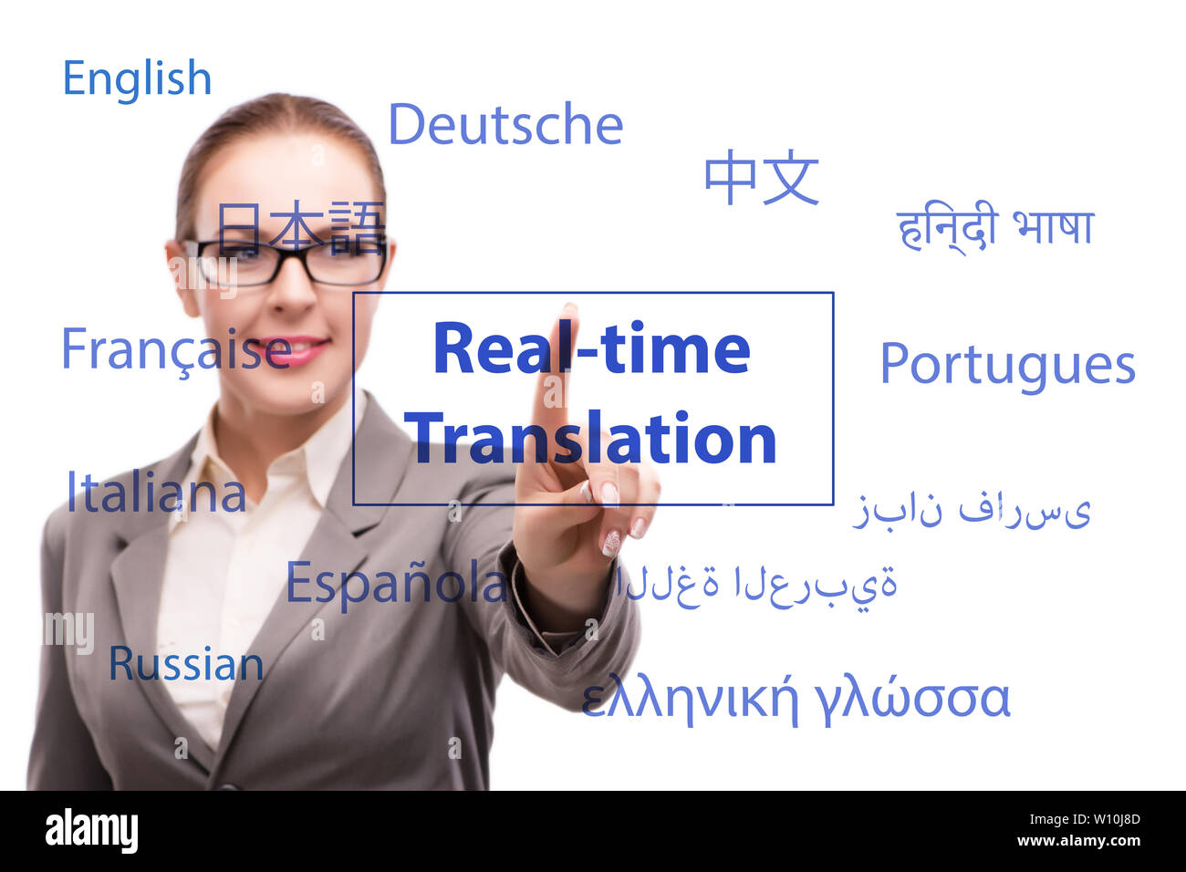 Concept of online translation from foreign language Stock Photo - Alamy
