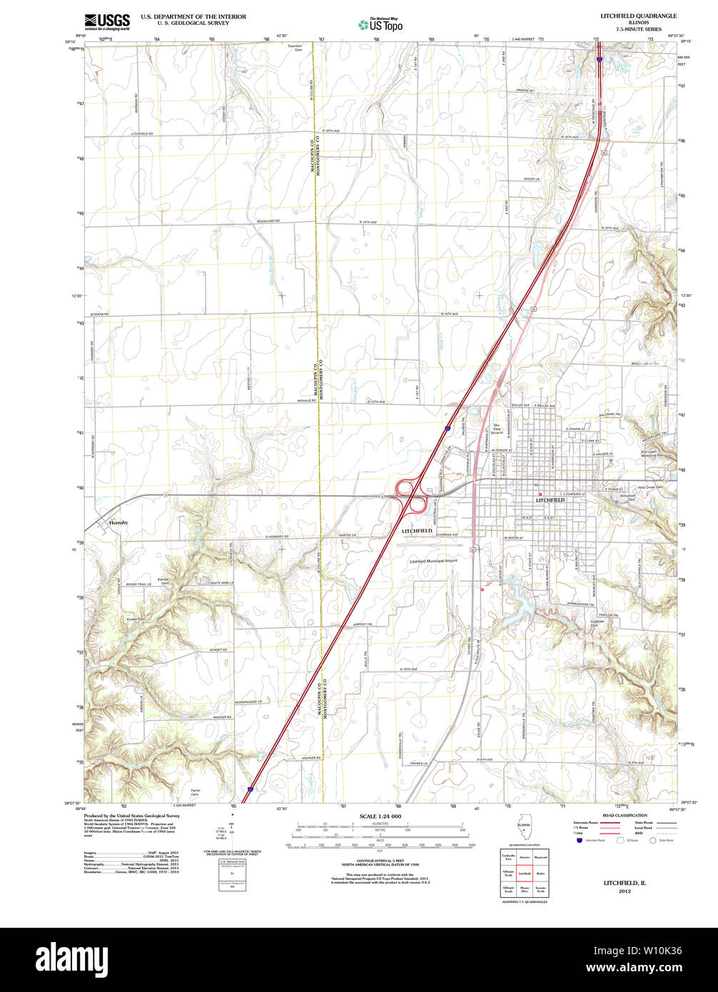 Litchfield illinois map hi-res stock photography and images - Alamy