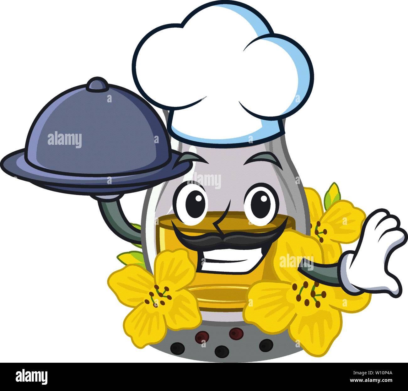 Chef with food canola seed oil in character shape Stock Vector Image ...