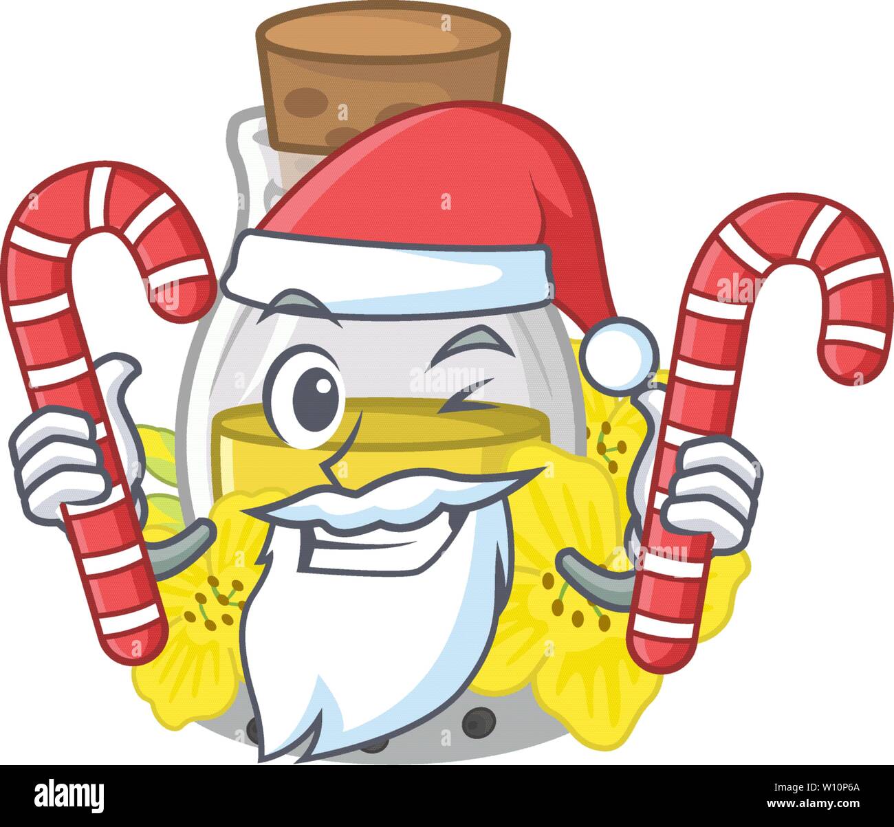 Santa with candy canola seed oil on a cartoon Stock Vector Image & Art ...