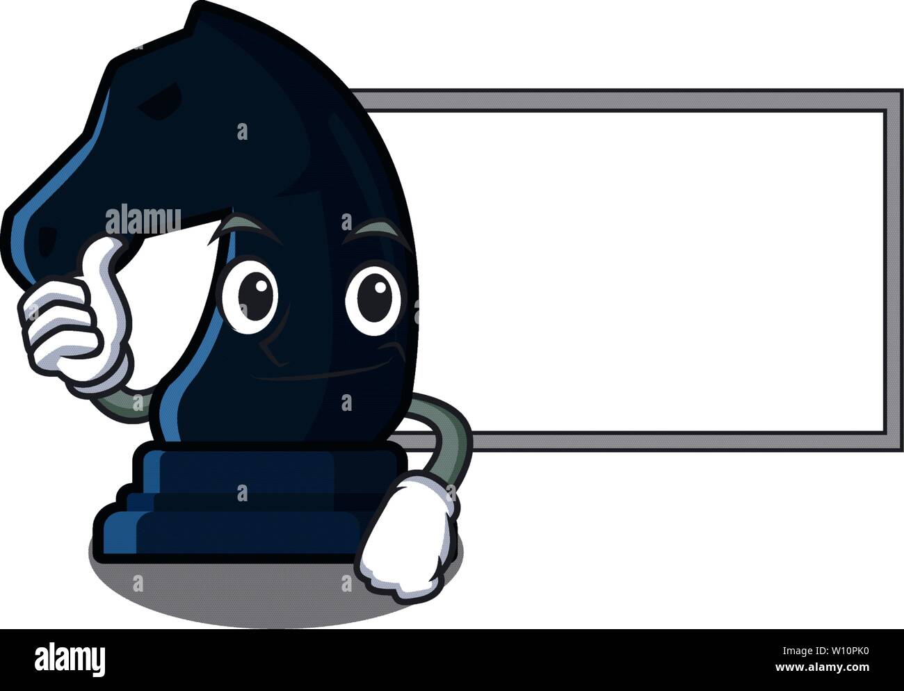 Thumbs up with board chess knight in the mascot shape Stock Vector ...