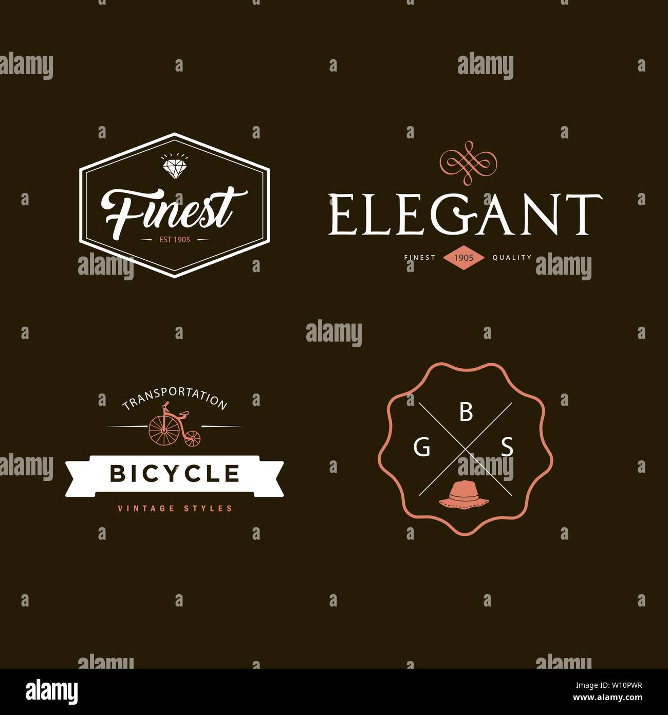 Old style logo Stock Vector Images - Alamy