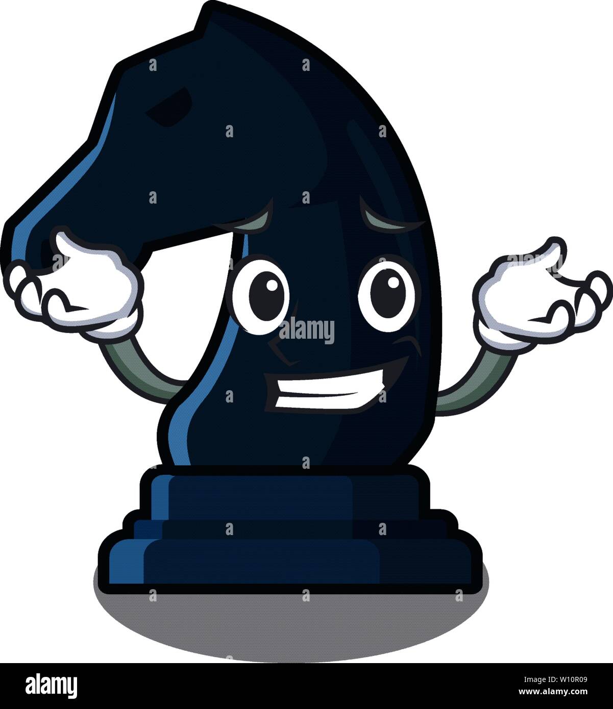 Grinning chess knight next to cartoon table Stock Vector Image & Art ...