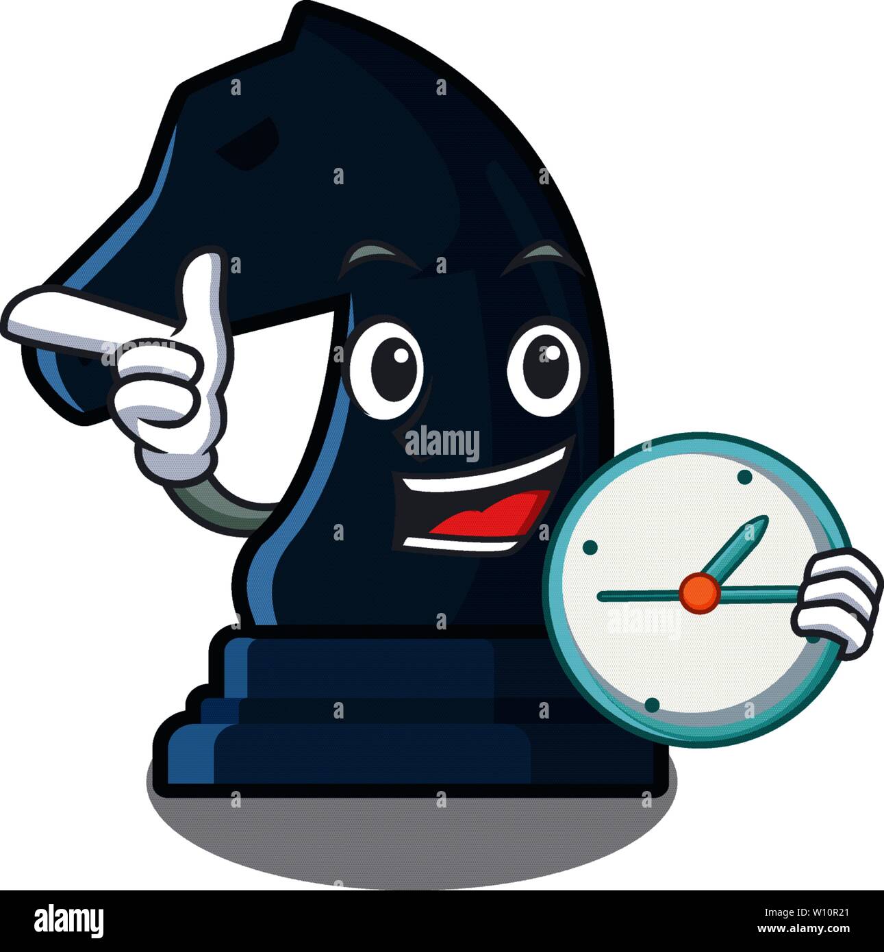 With clock chess knight next to cartoon table Stock Vector Image & Art ...