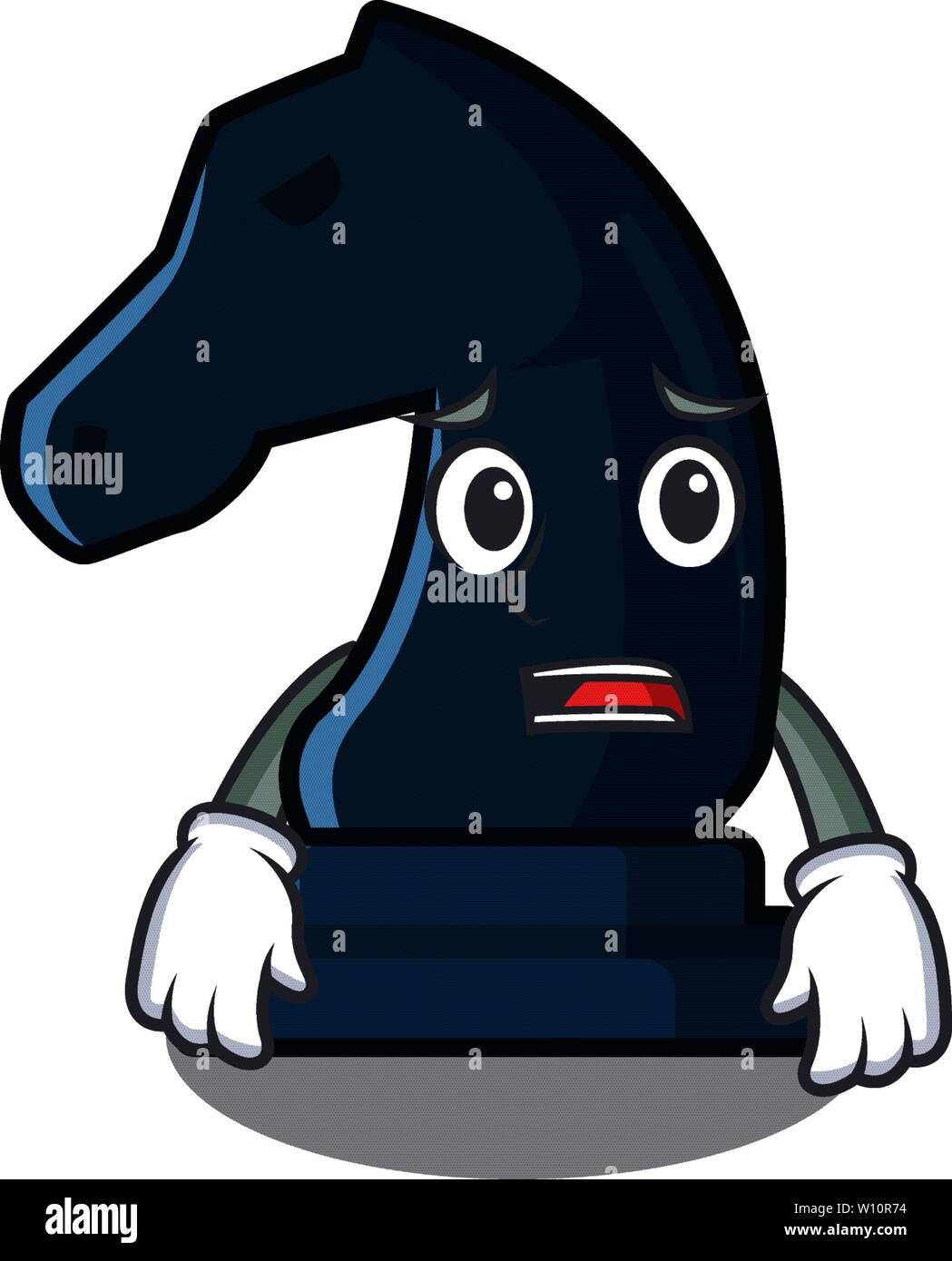 Afraid chess knight isolated with the cartoon Stock Vector Image & Art ...