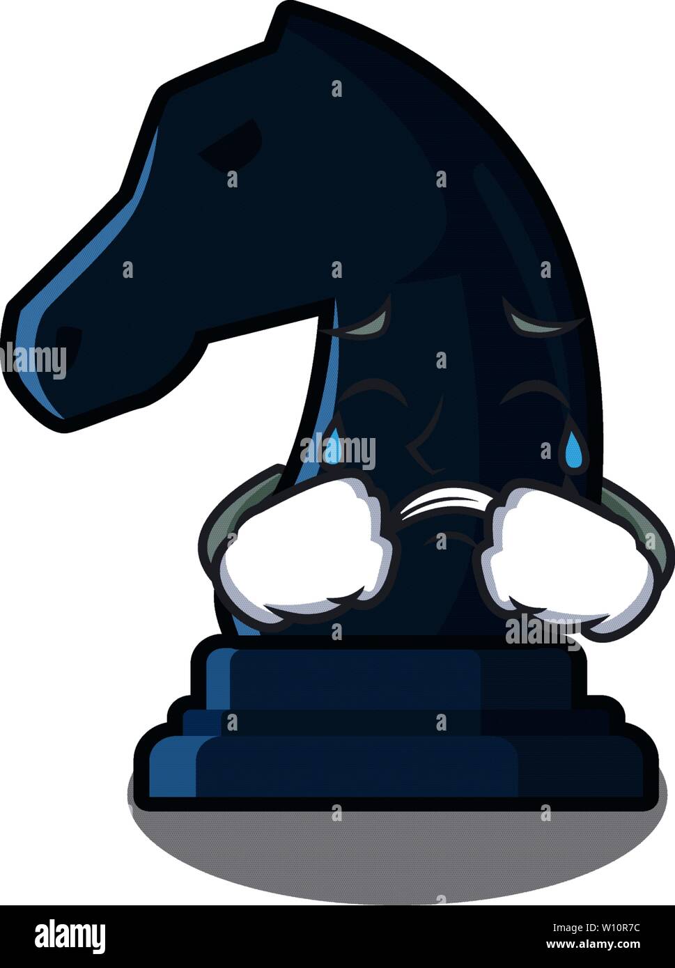 Crying chess knight isolated with the cartoon Stock Vector Image & Art ...