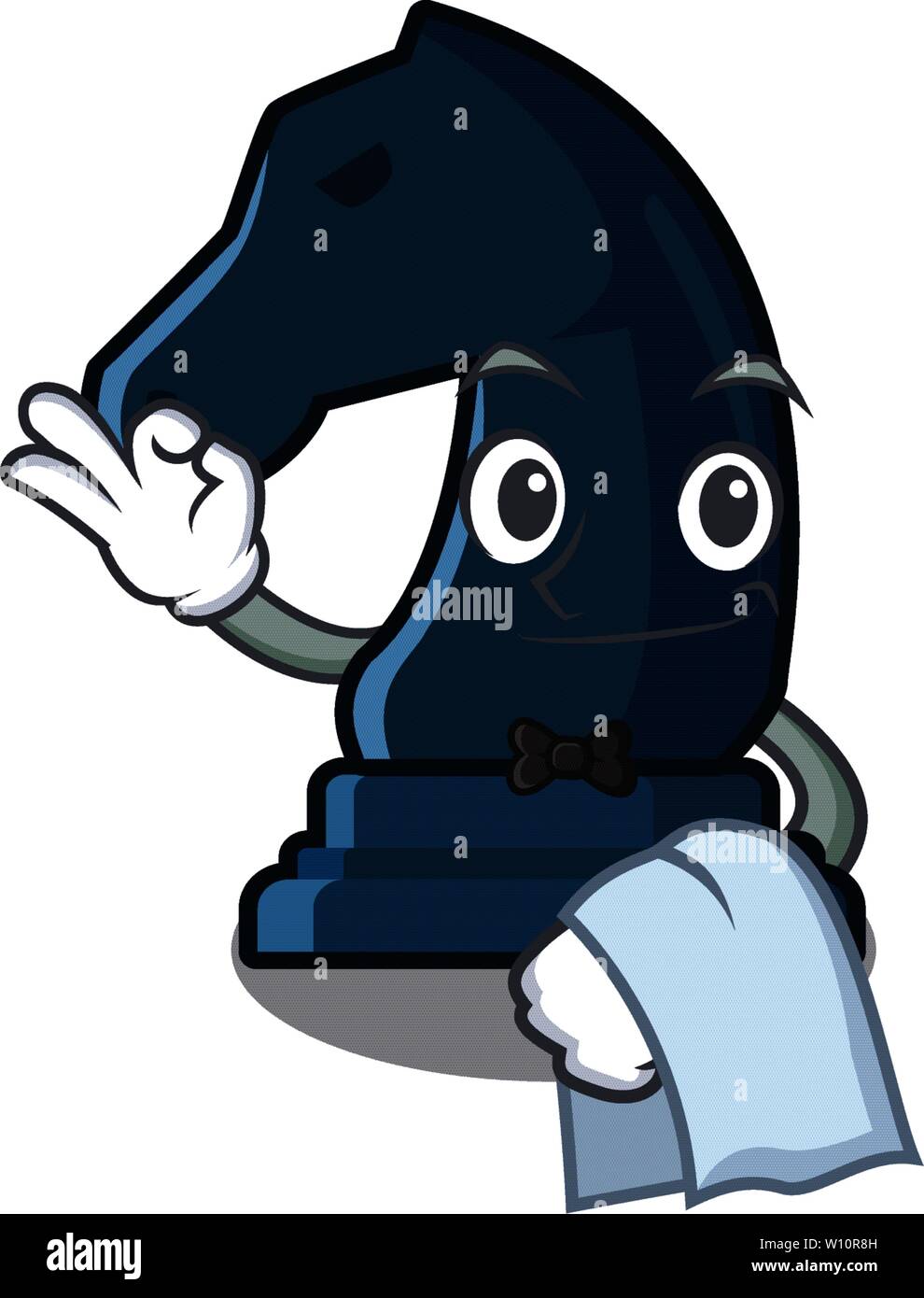 Waiter chess knight isolated with the cartoon Stock Vector Image & Art ...