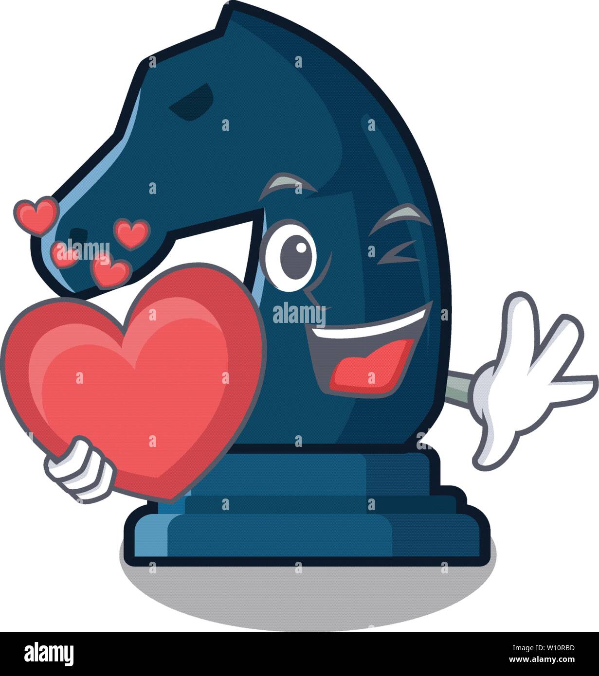 With heart chess knight isolated with the cartoon Stock Vector Image ...