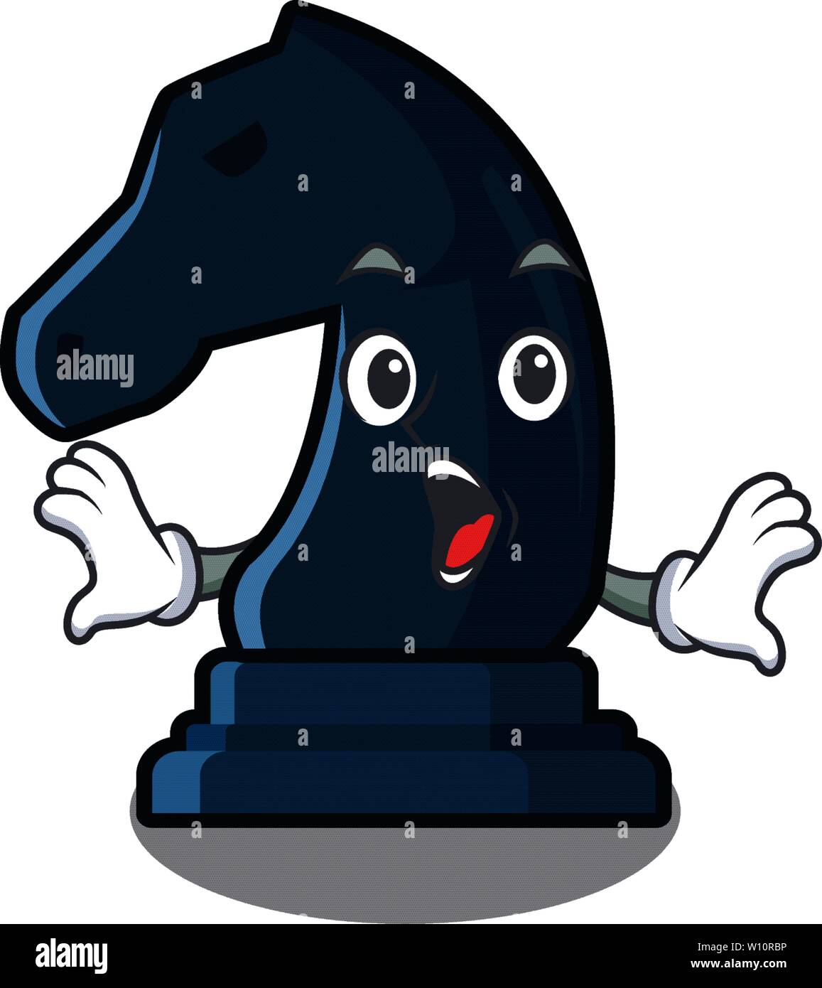 Surprised chess knight isolated with the cartoon Stock Vector Image ...