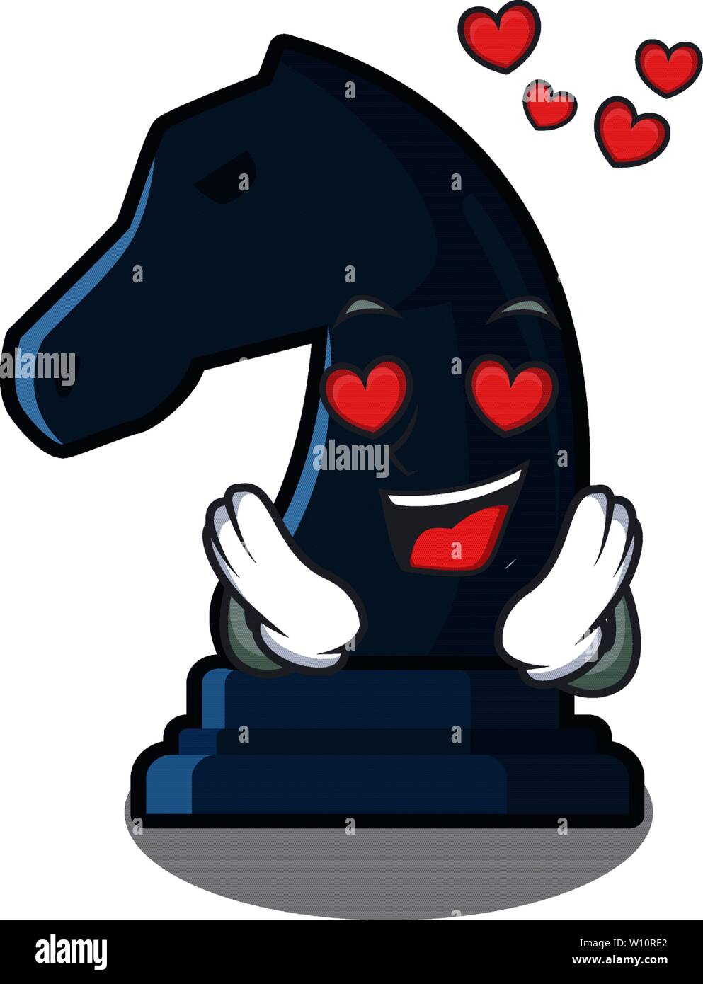 In love chess knight isolated with the cartoon Stock Vector Image & Art ...
