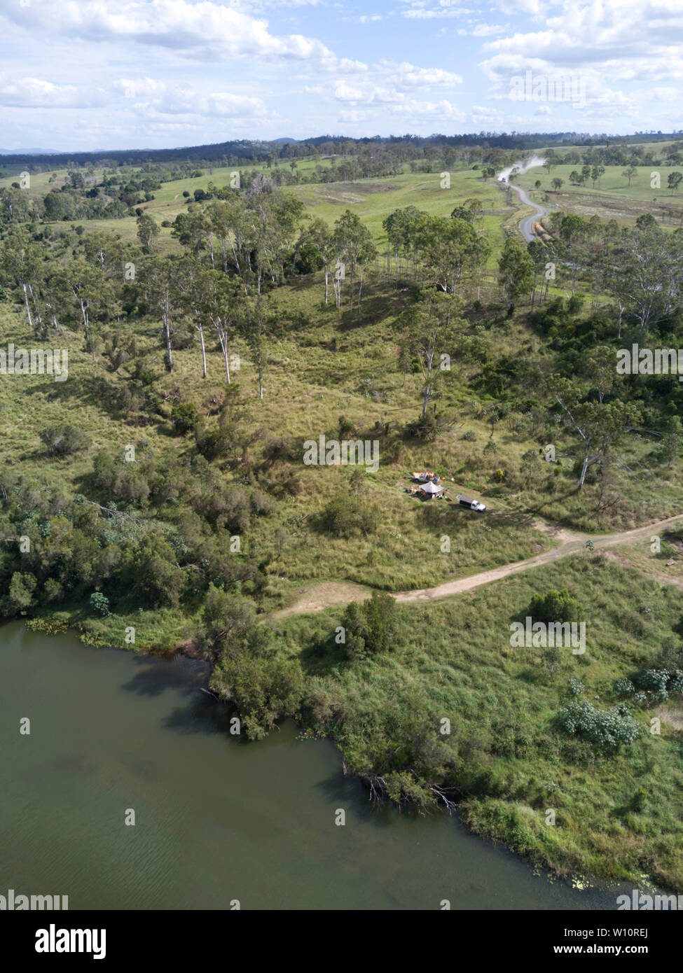 Camping on the Burnett River at Booyal Crossing Queensland Australia ...