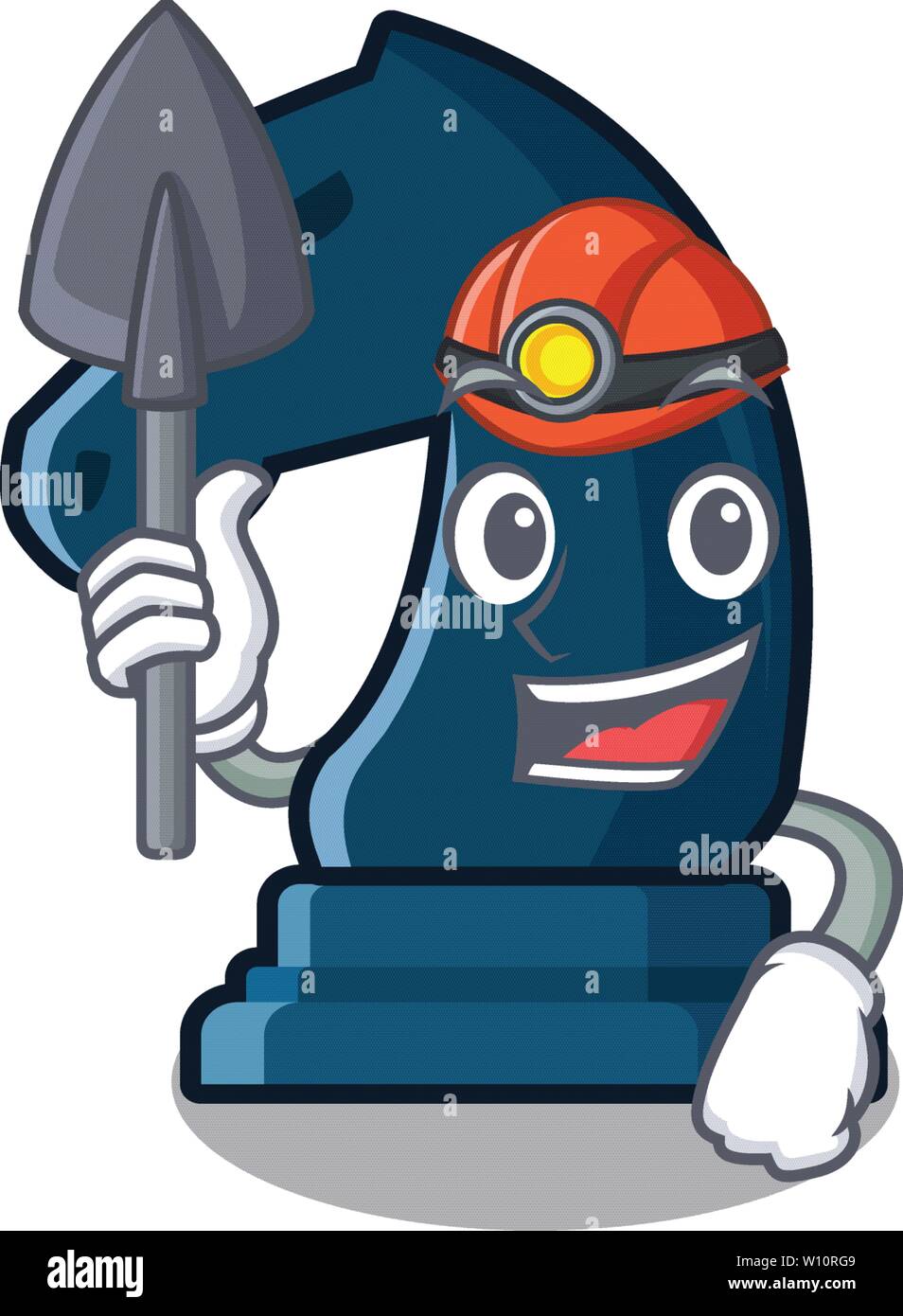 Miner chess knight isolated with the cartoon Stock Vector Image & Art ...