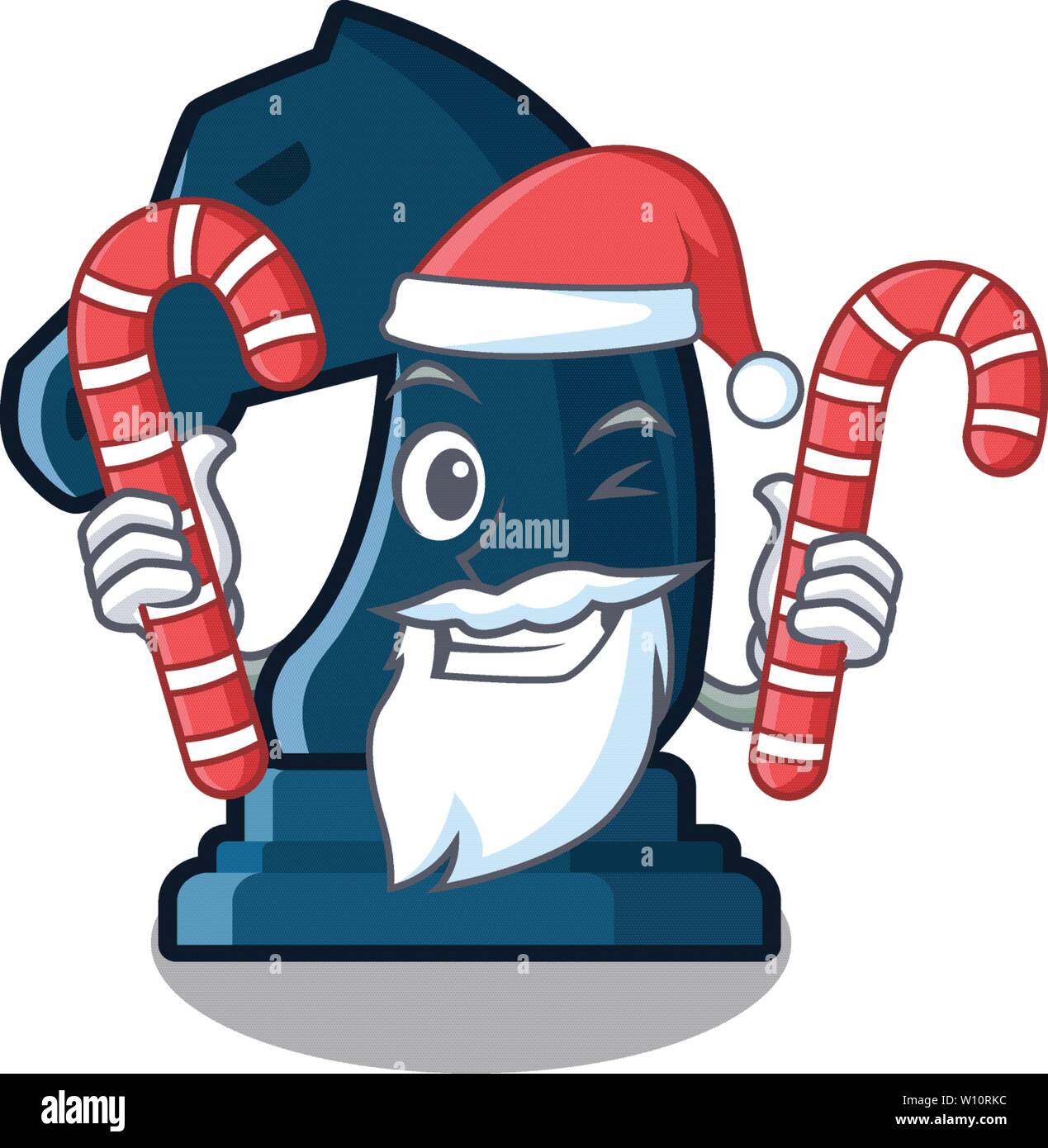 Santa with candy knight chess toys in character shape Stock Vector ...
