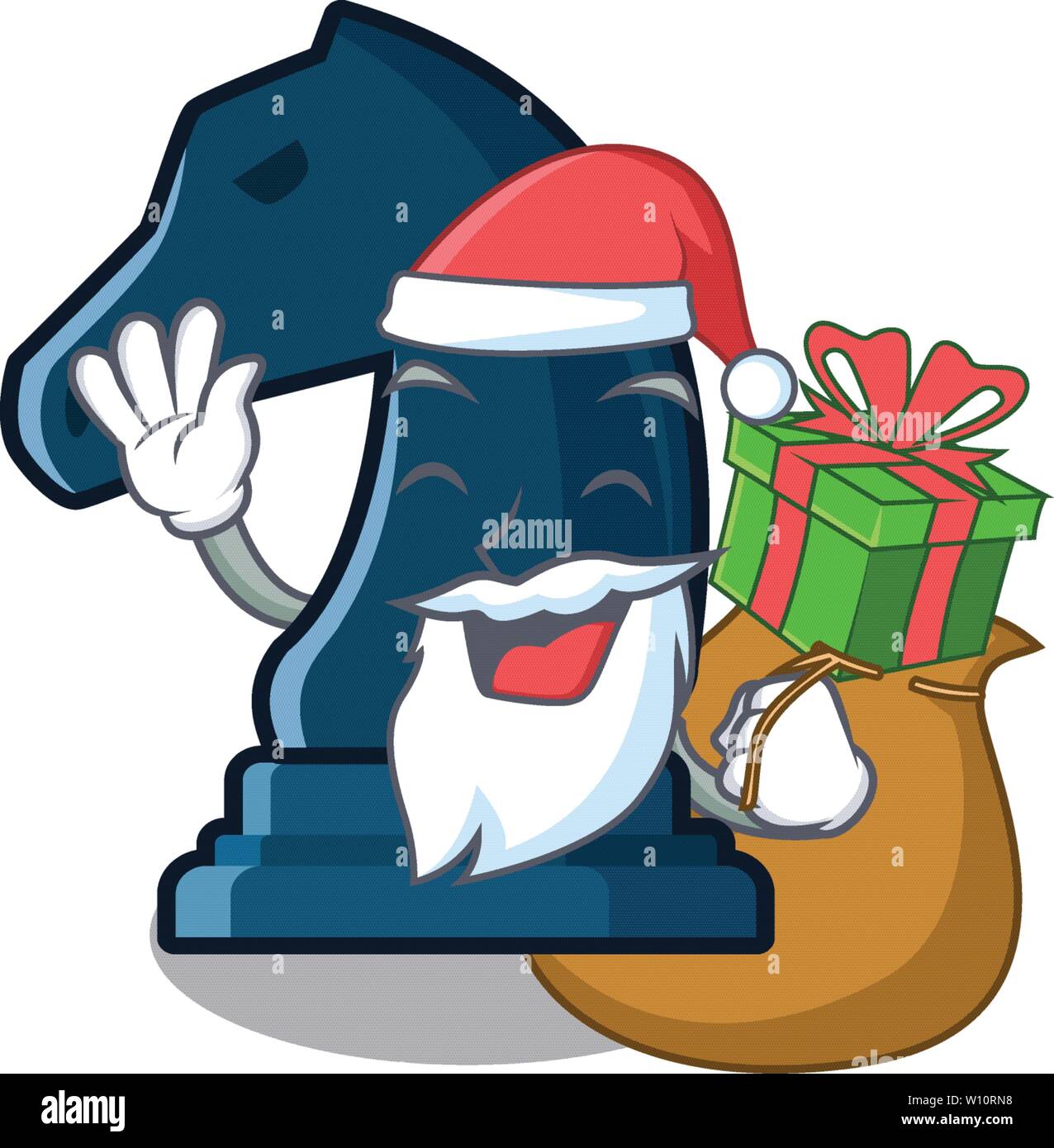 Santa with gift knight chess toys in character shape Stock Vector Image ...