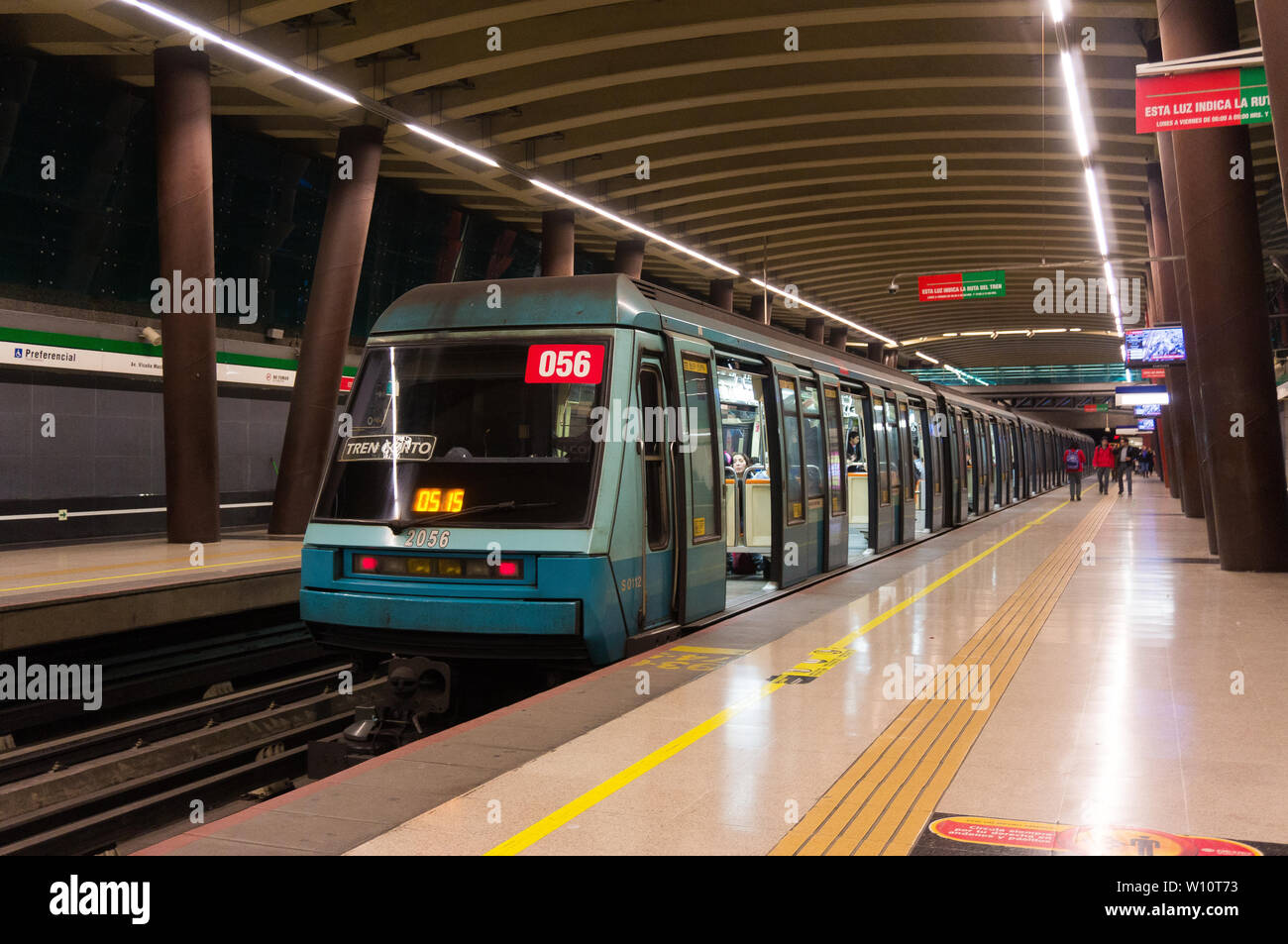 SANTIAGO, CHILE - MAY 2016: Santiago Metro NS93, MP89 based, train at ...
