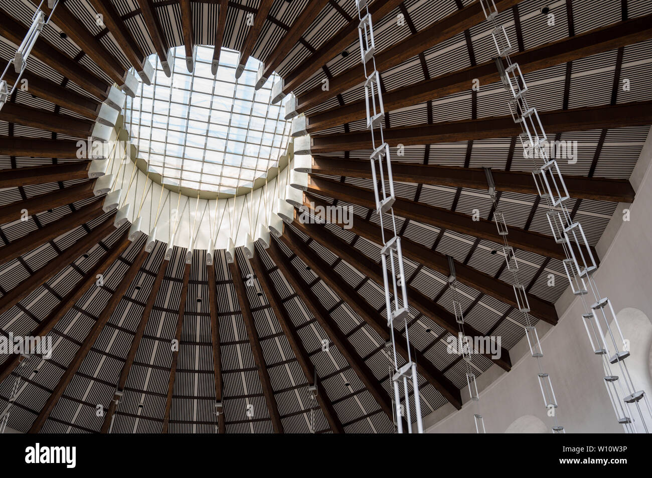 Internal view looking up to the ocular window and ceiling of ...