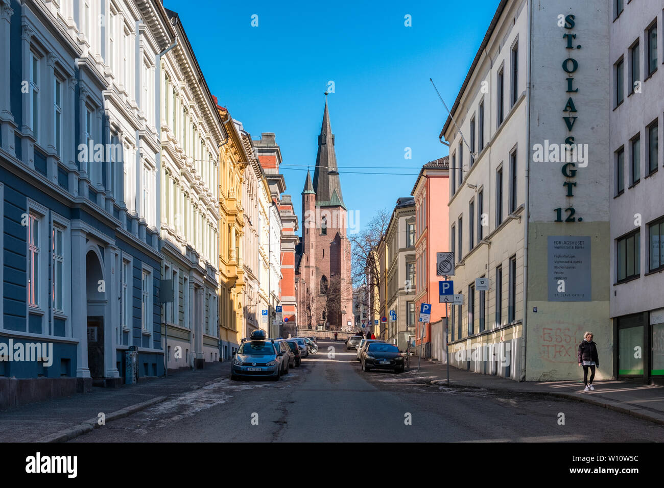 Oslo, Norway - Mar 27 2018 : Building with department store with car ...