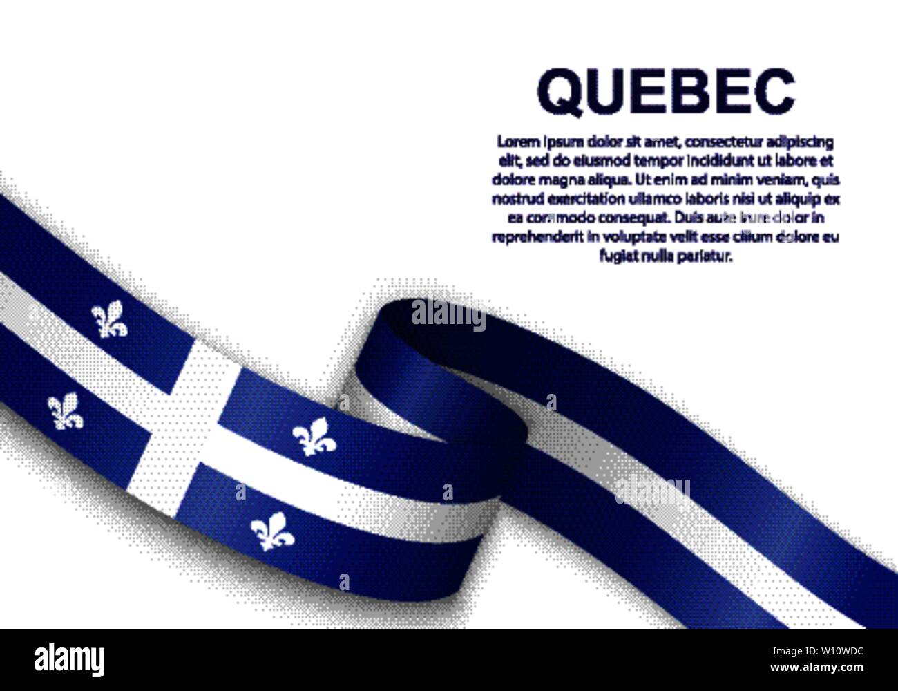waving flag of Quebec on white background. Template for design Stock ...