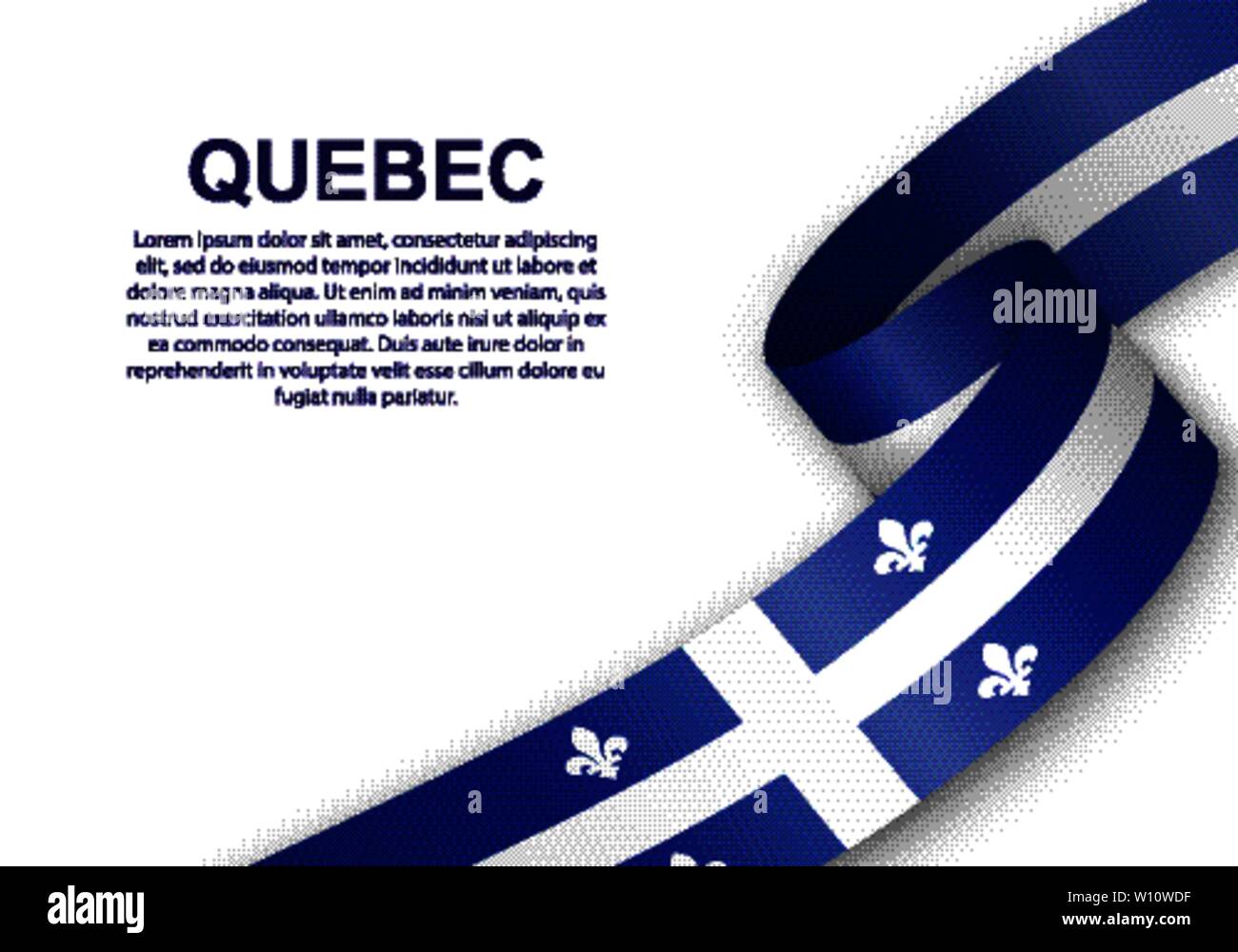 waving flag of Quebec on white background. Template for design Stock ...