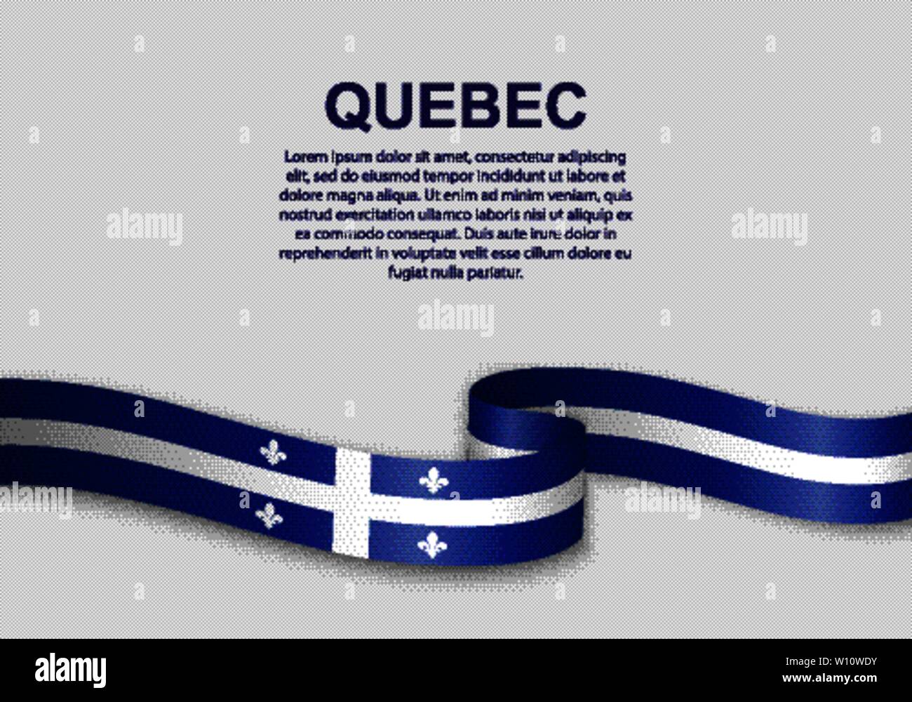 waving flag of Quebec on white background. Template for design Stock ...