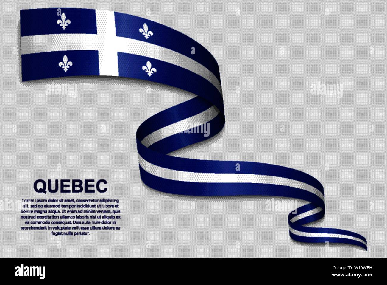 waving flag of Quebec on white background. Template for design Stock ...