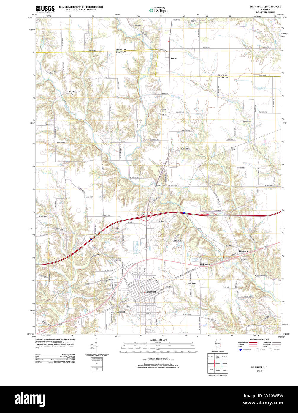 Marshall illinois map hi-res stock photography and images - Alamy
