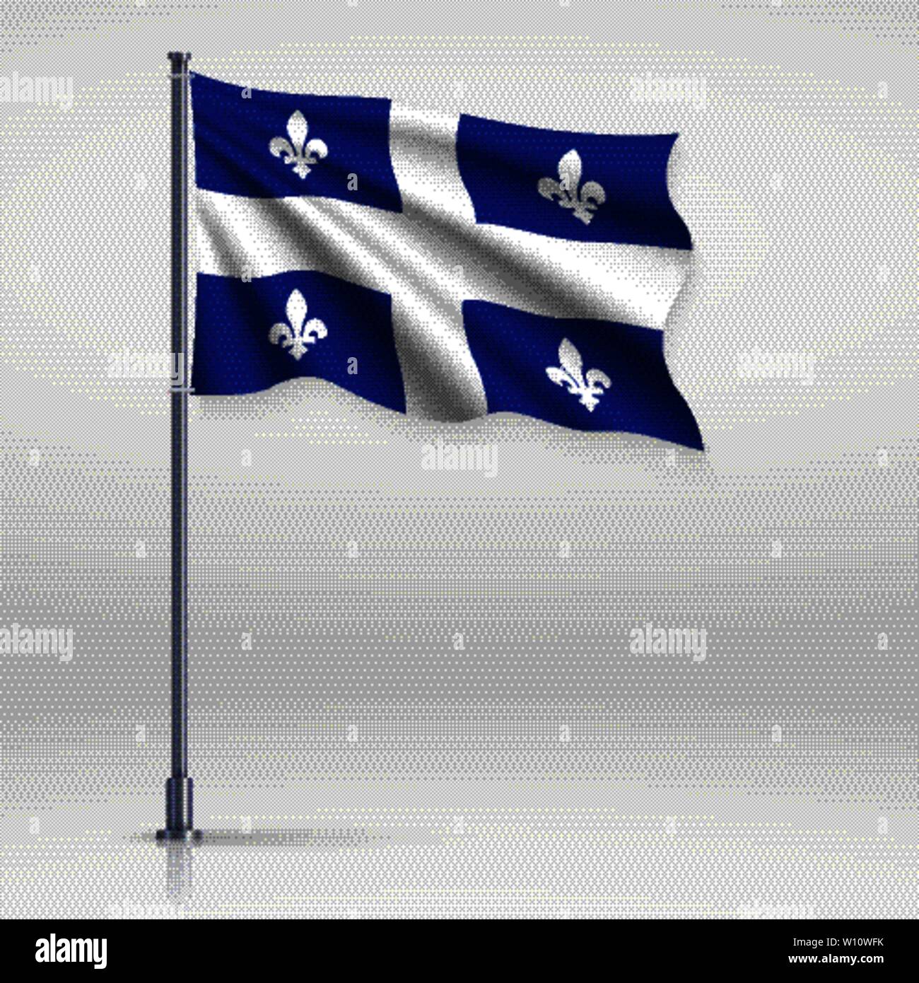 waving flag of Quebec on white background. Template for design Stock ...