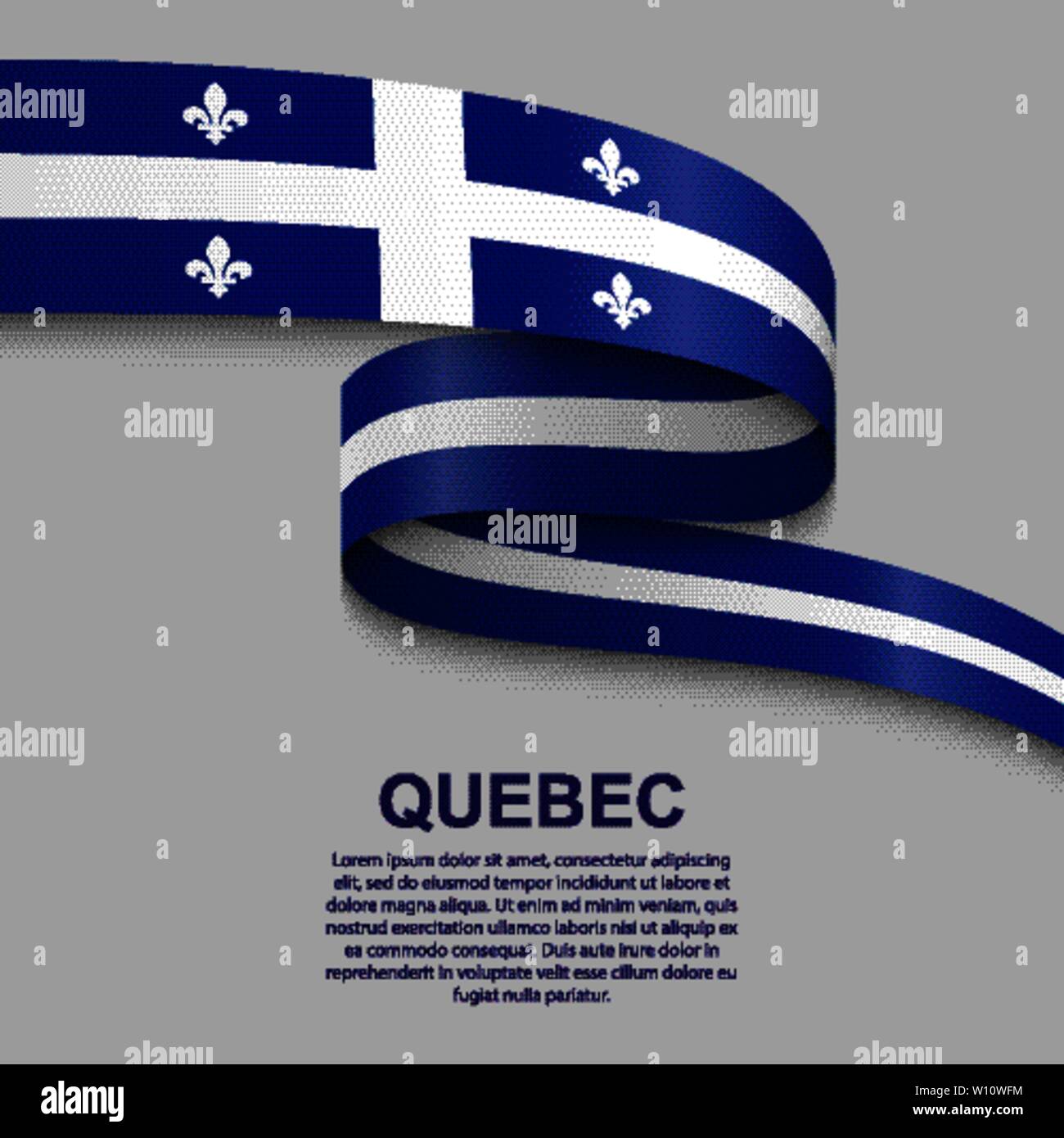 waving flag of Quebec on white background. Template for design Stock ...