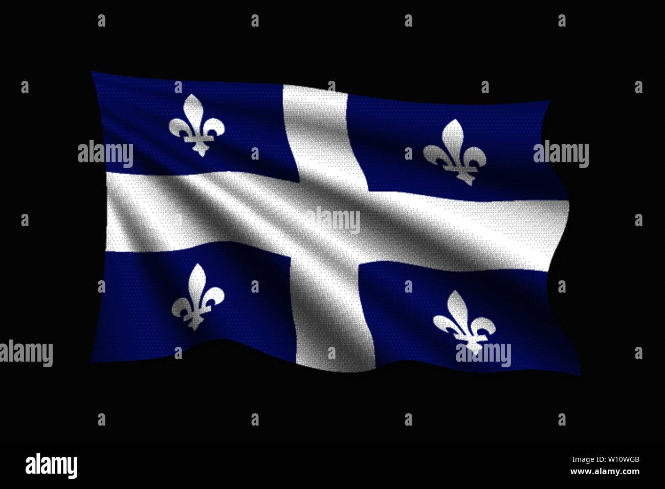 waving flag of Quebec on white background. Template for design Stock ...