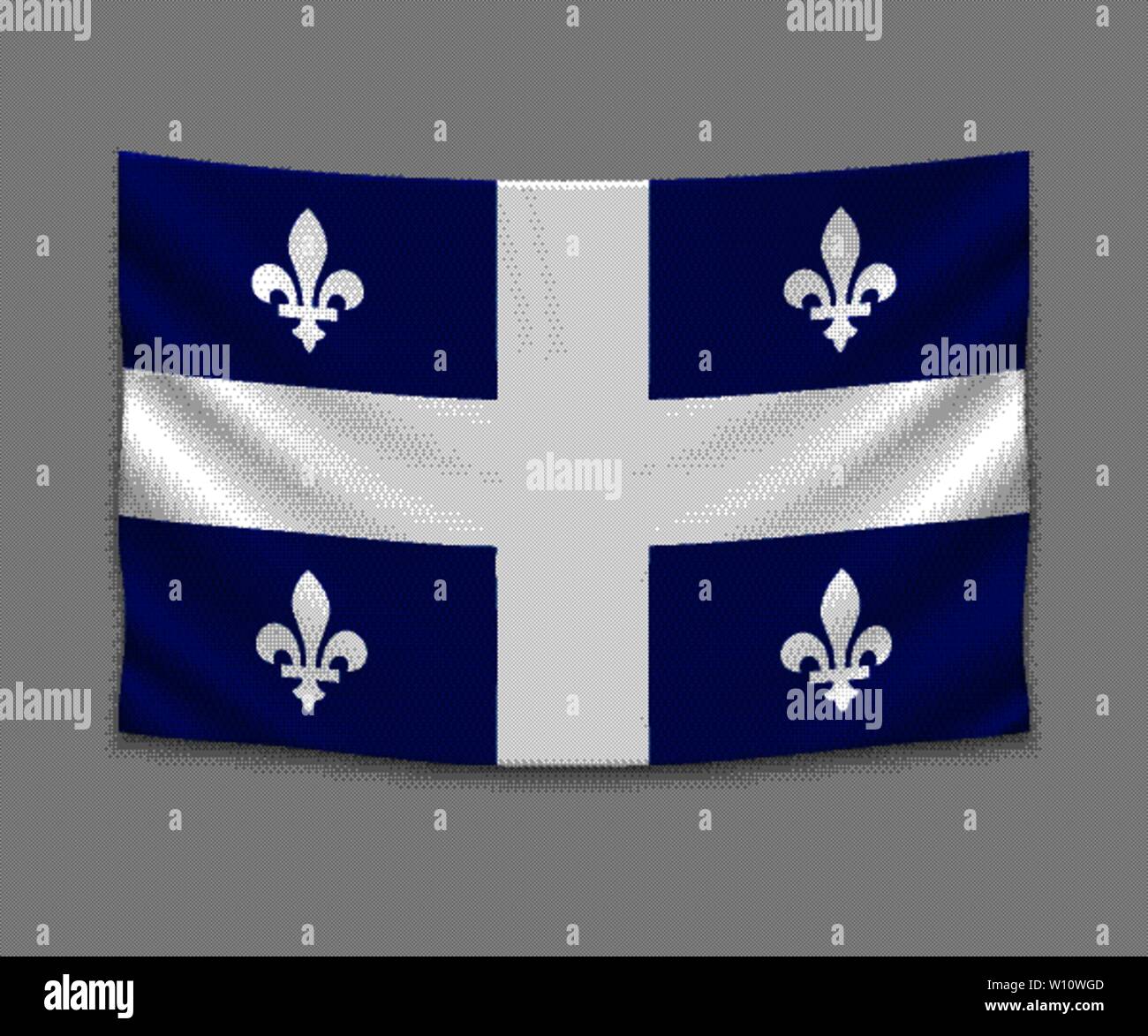 waving flag of Quebec on white background. Template for design Stock ...
