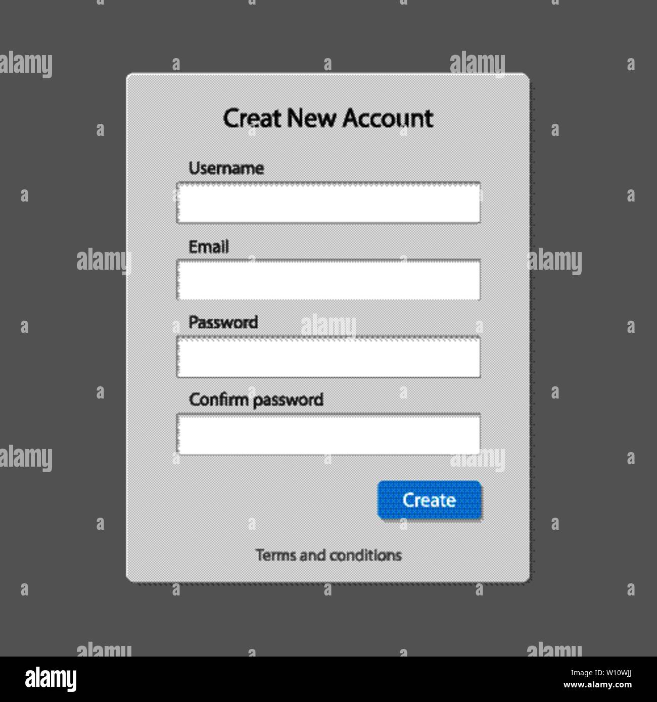 Registration form page template isolated . Template for your design ...