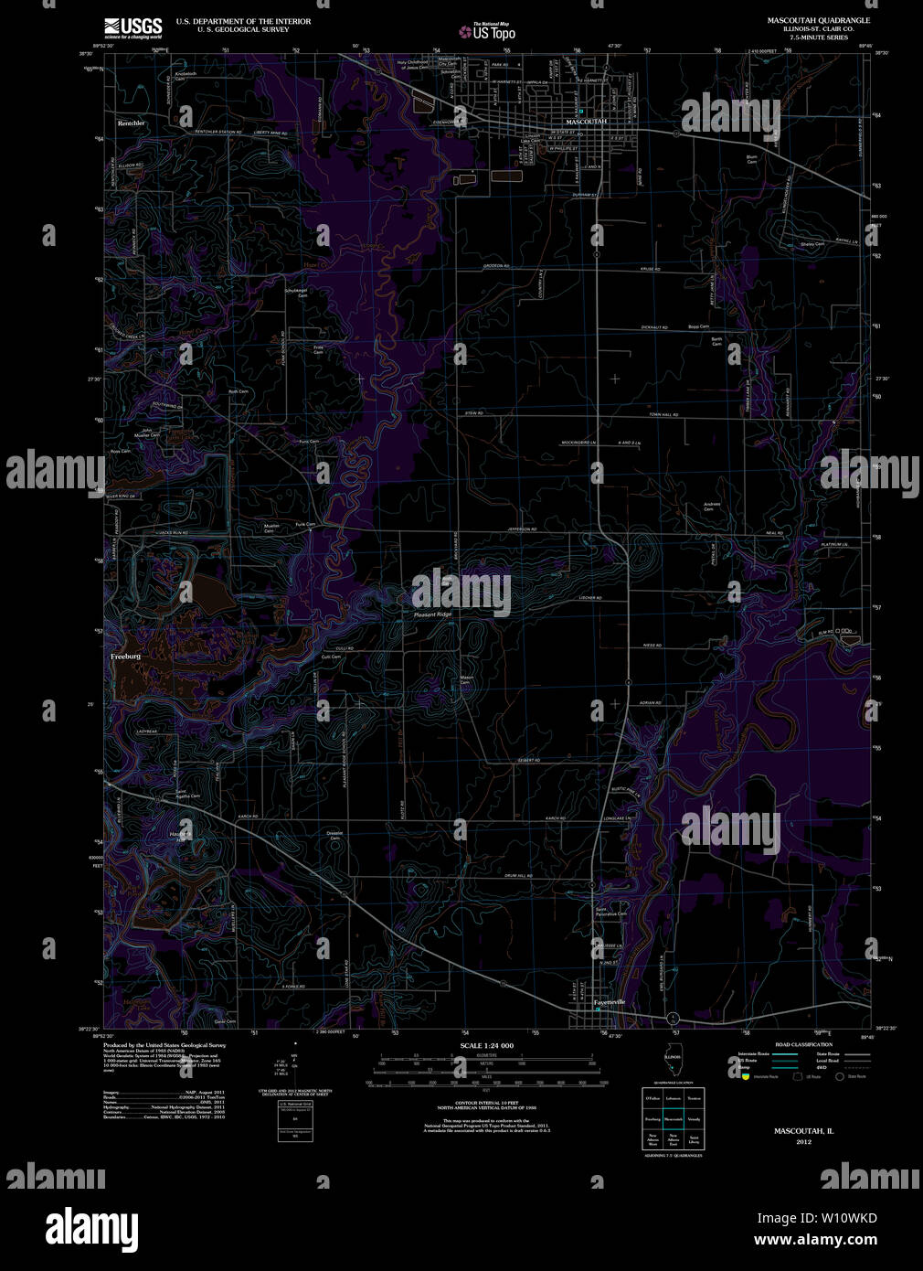 Mascoutah map hi-res stock photography and images - Alamy