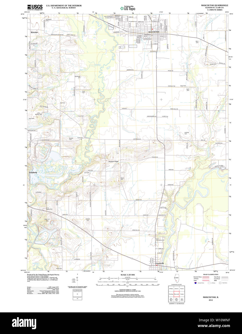 Mascoutah map hi-res stock photography and images - Alamy