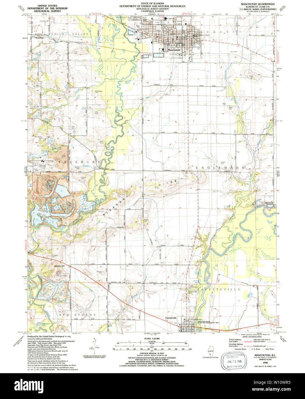Mascoutah map hi-res stock photography and images - Alamy