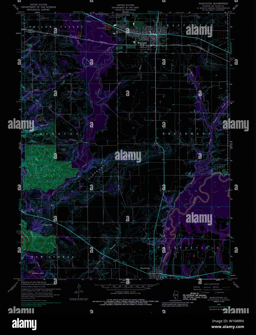 Mascoutah map hi-res stock photography and images - Alamy