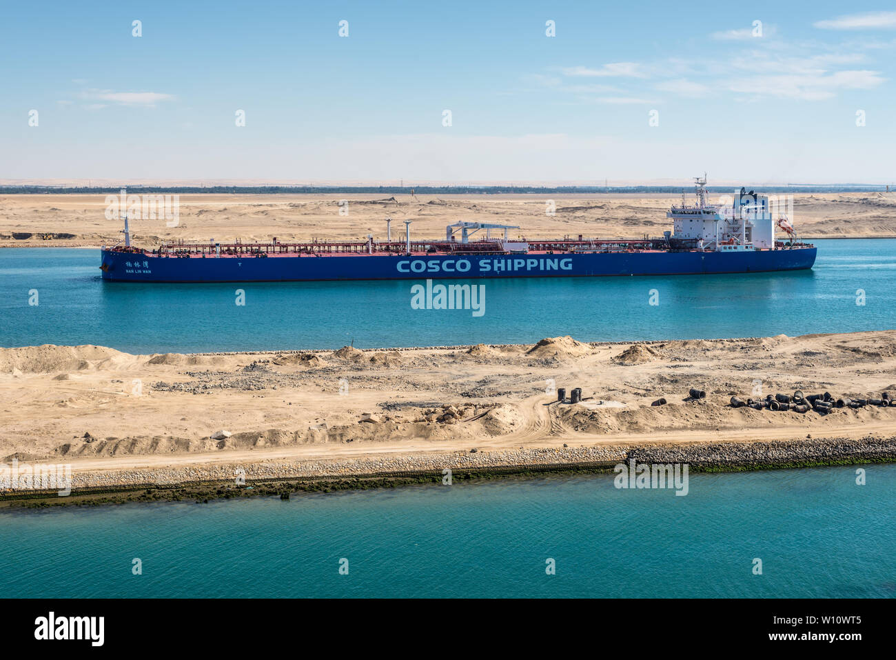 Ismailia, Egypt - November 5, 2017: Crude Oil Tanker Nan Lin Wan vessel ...