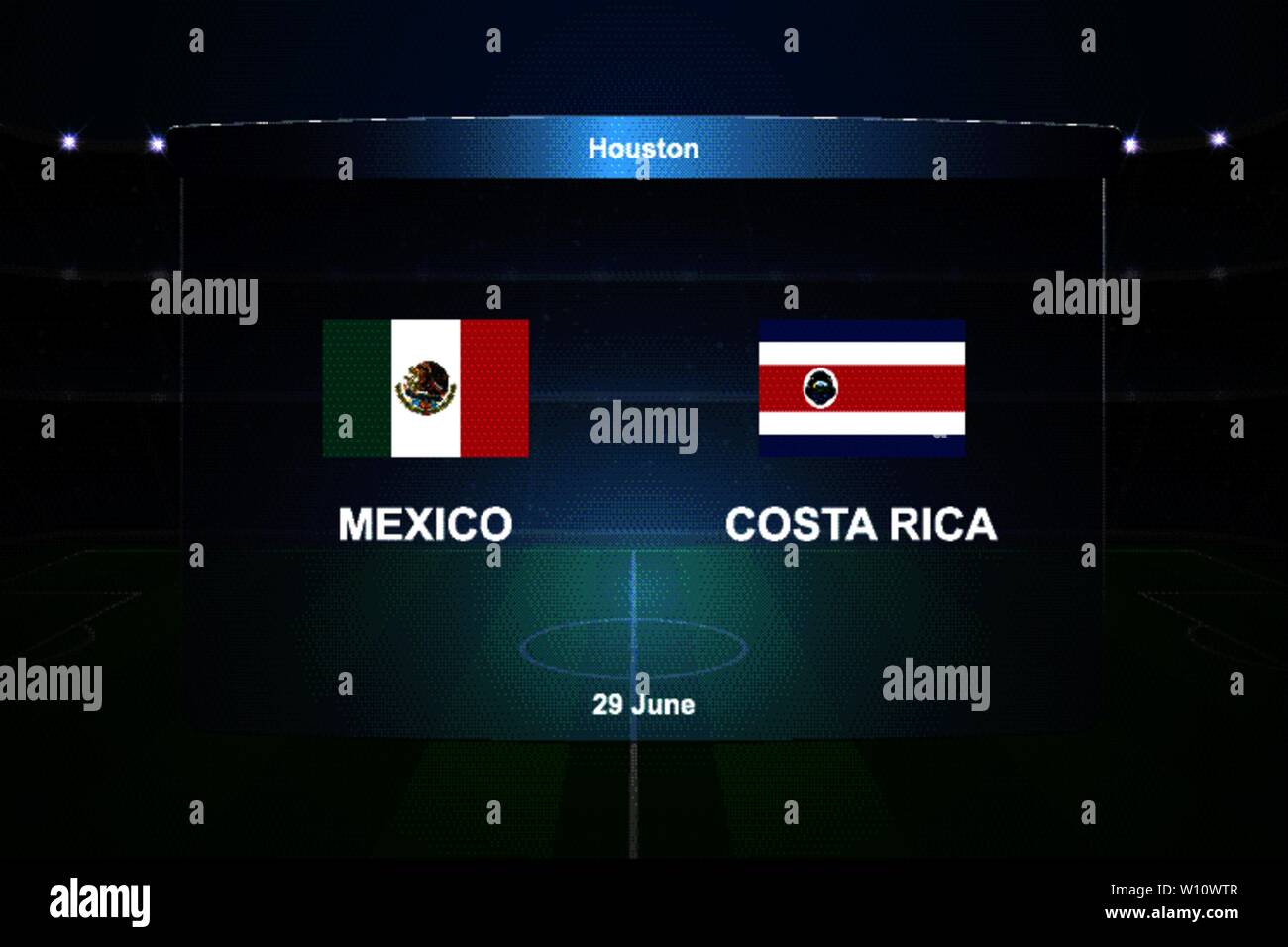 Mexico vs Costa Rica football scoreboard broadcast graphic soccer ...