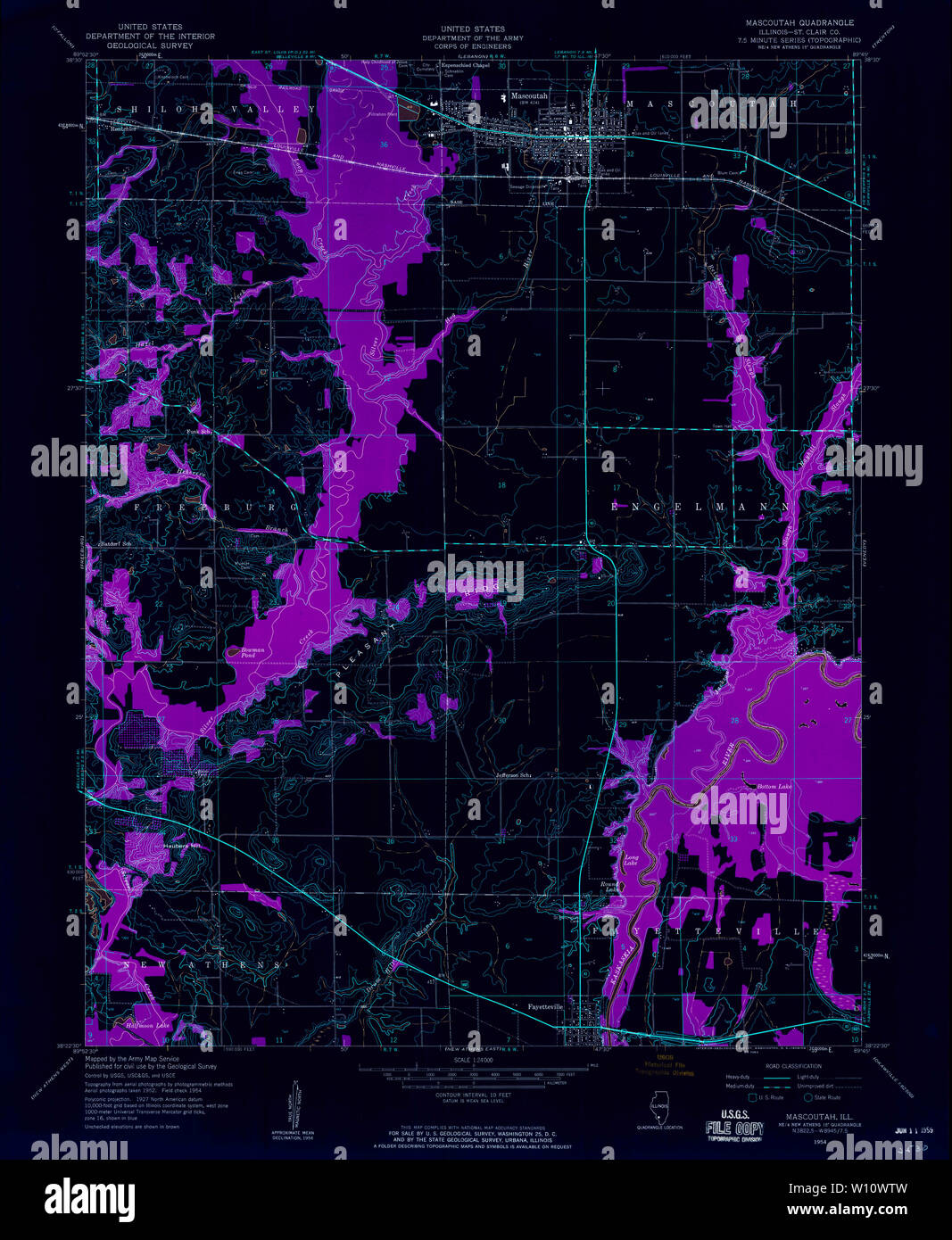 Mascoutah map hi-res stock photography and images - Alamy