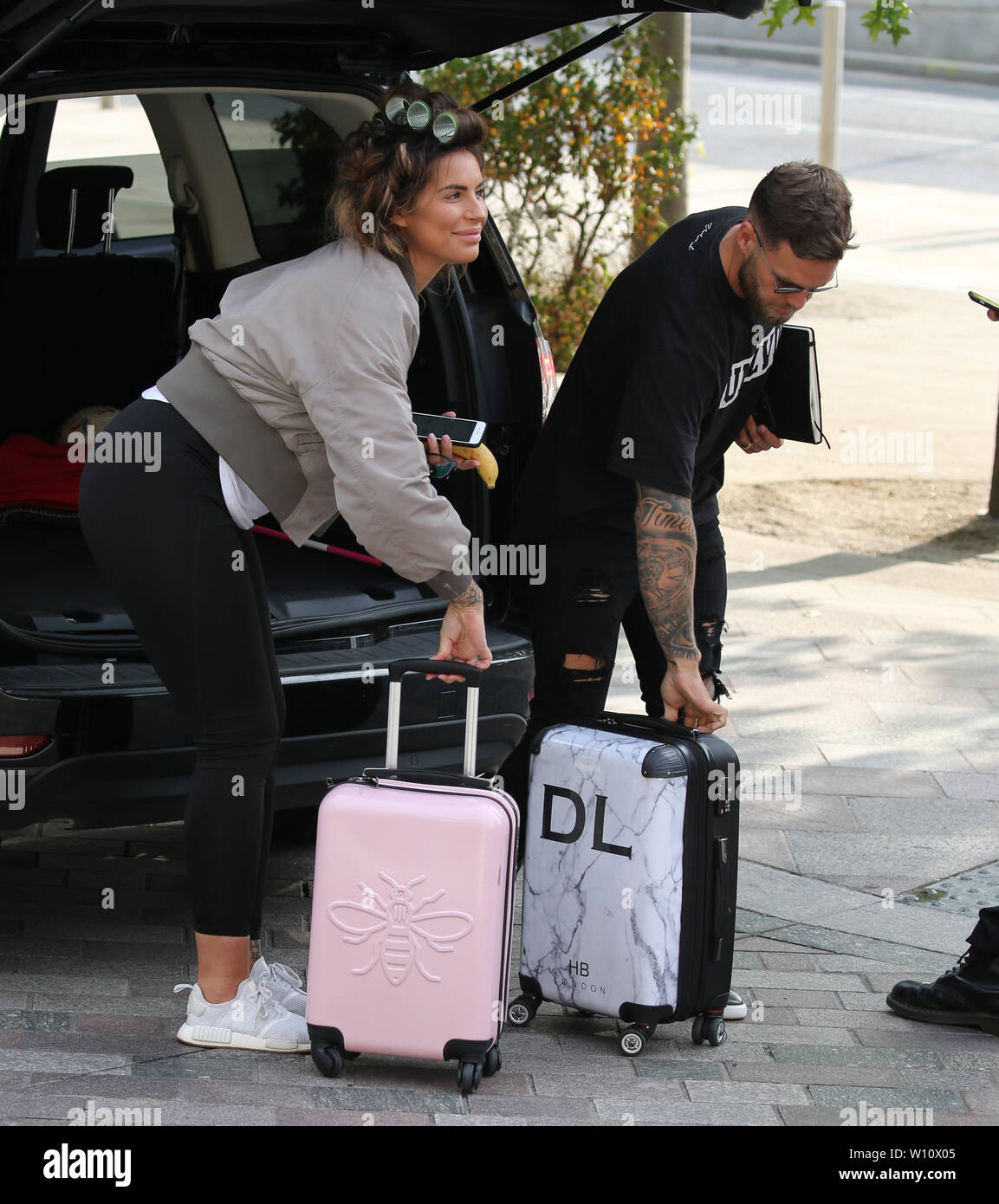 Jess Shears and Dom Lever outside ITV Studios Featuring: Jess Shears ...