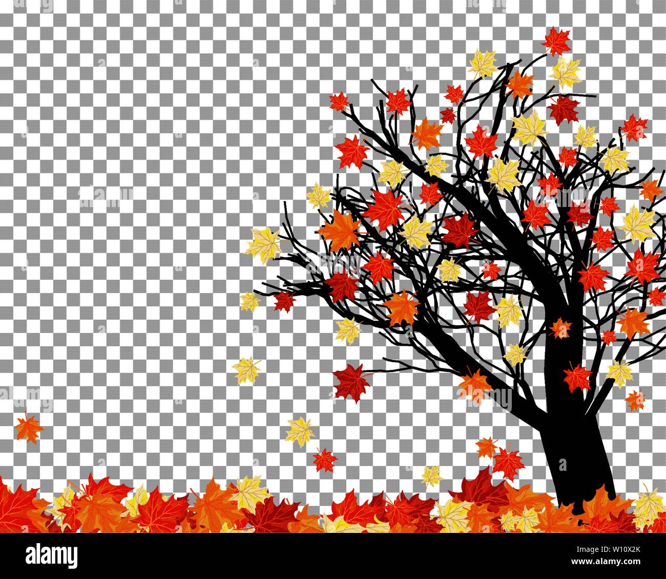 Autumn maples falling leaves background. Vector illustration Stock ...
