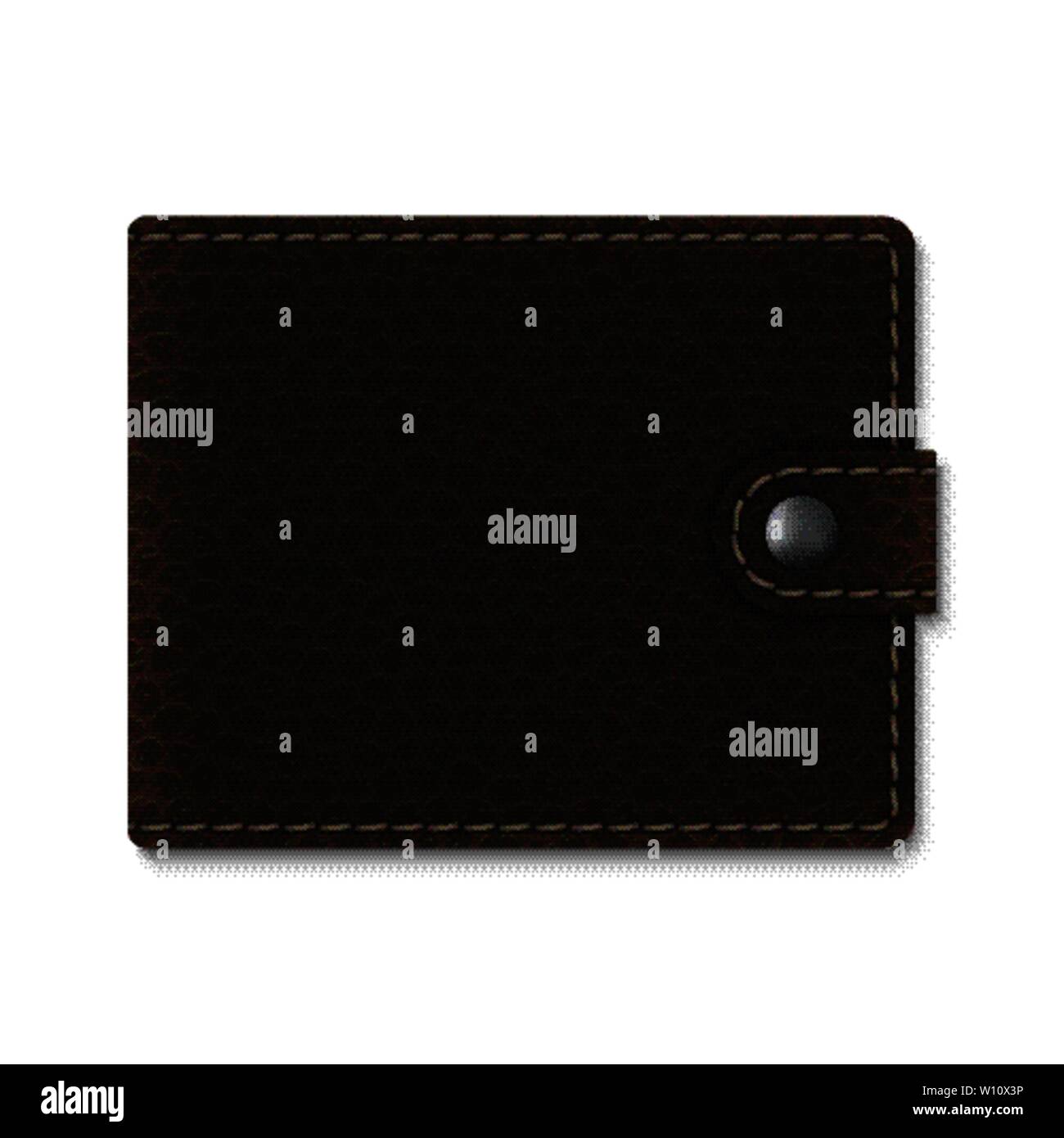 realistic brown leather wallet isolated . Template for your design ...