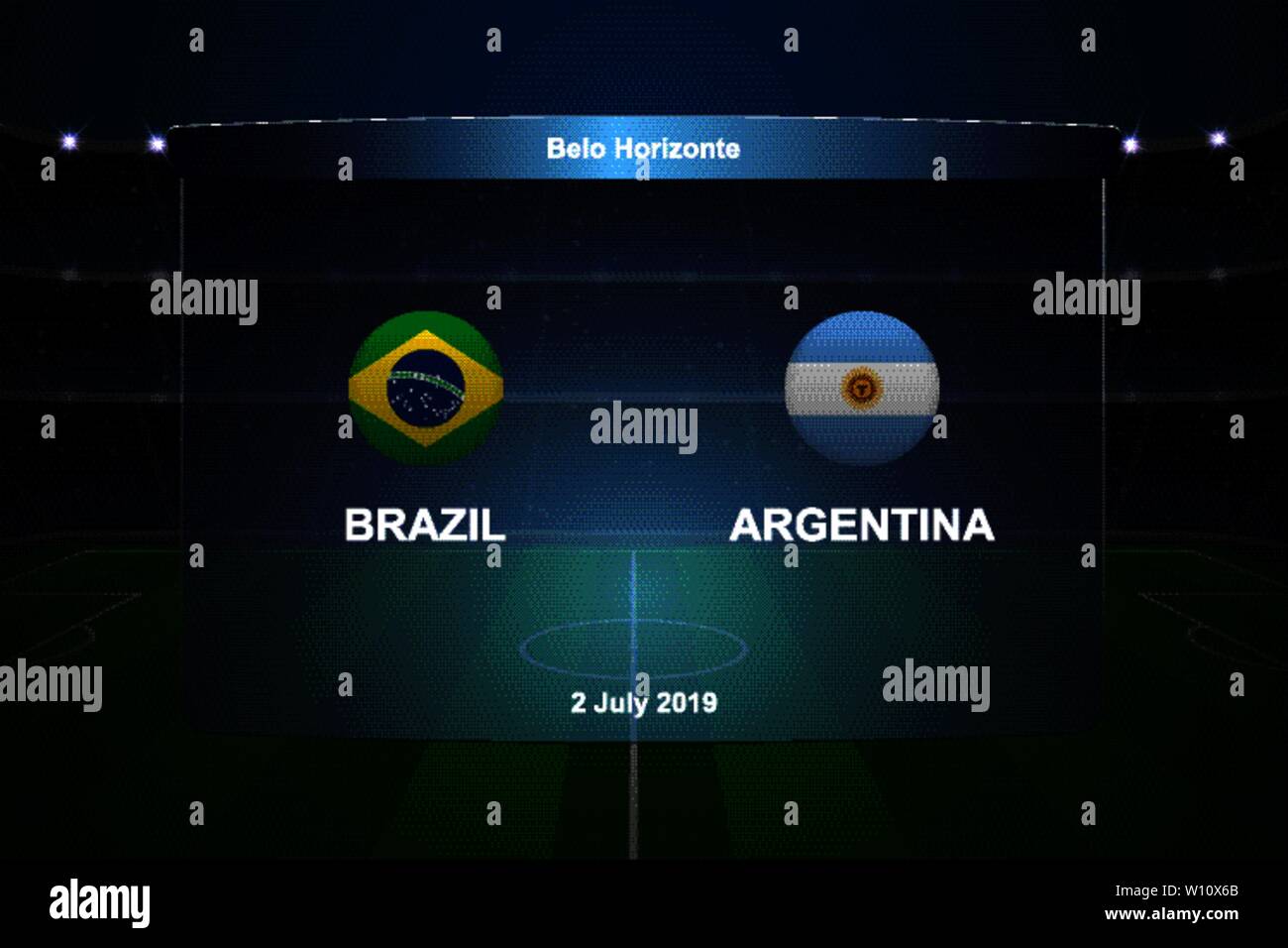 Brazil vs Argentina football scoreboard broadcast graphic soccer ...