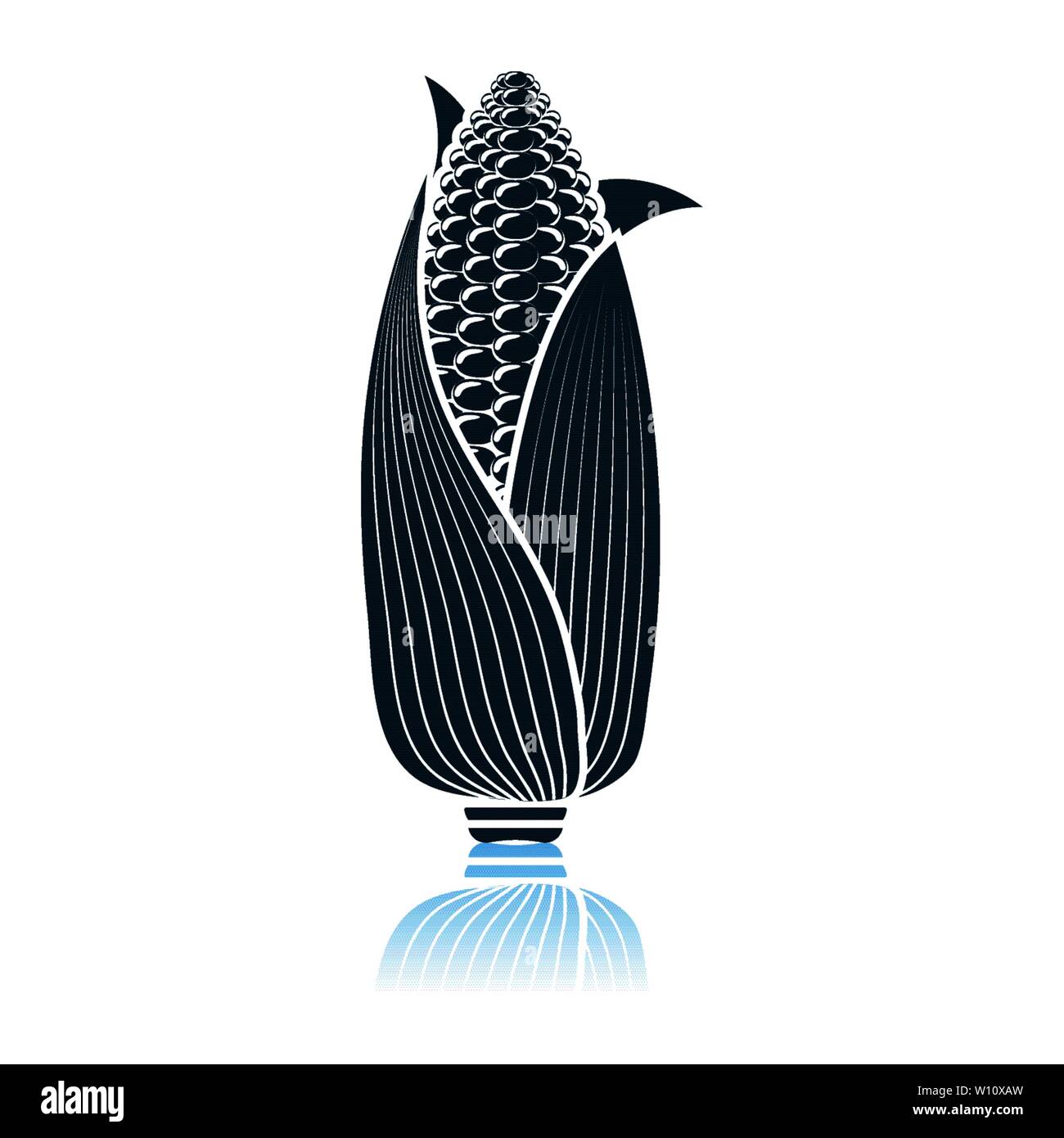 Corn Icon. Shadow Reflection Design. Vector Illustration Stock Vector ...